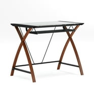 Realspace¬Æ Axley 55"W Glass Computer Desk, Cherry/Silver for Office ...