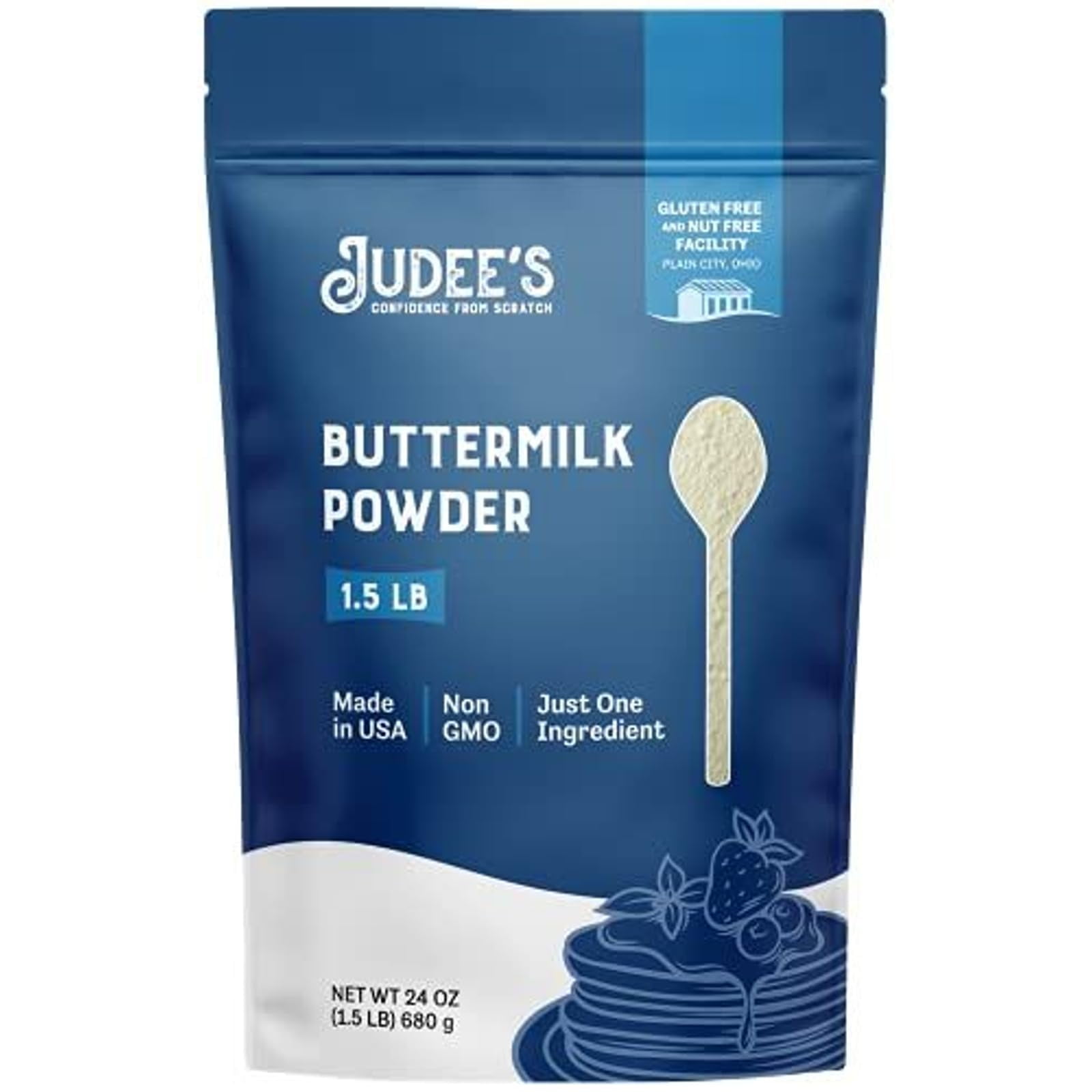 Judee’s Buttermilk Powder 1.5 IEF31 lb (24oz) - 100% Gluten-Free and ...