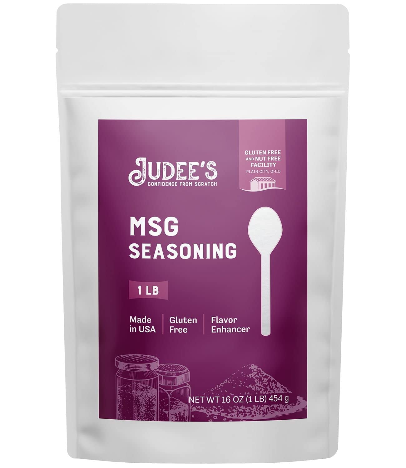 Judee's MSG Seasoning, Monosodium AIF4 Glutamate Crystals 1 lb - Gluten ...