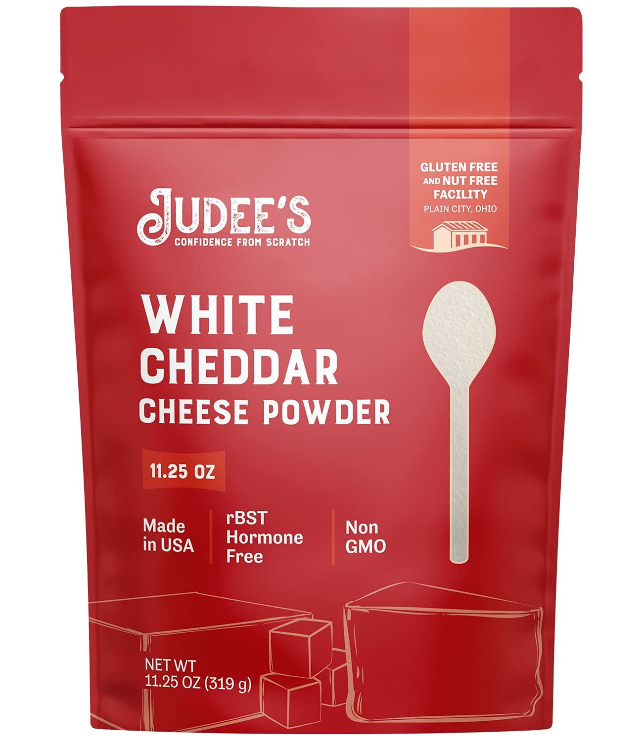 Judeeâ€™s White Cheddar Cheese Powder 11.25oz - 100% Non-GMO, rBST ...