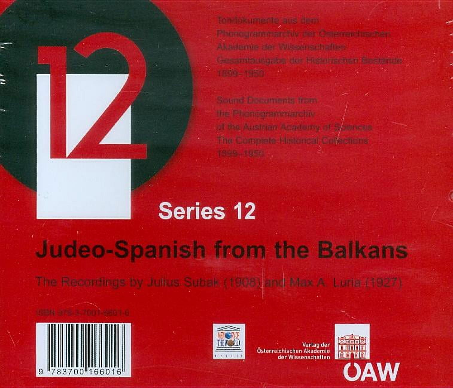 Judeo-Spanish from the Balkans: The Recordings by Julius Subak (1908 ...