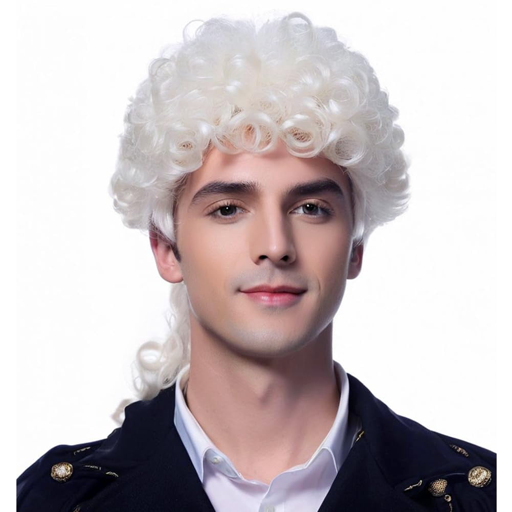 Judge Colonial Wig for Men Funny Wigs Washington Halloween Costume ...