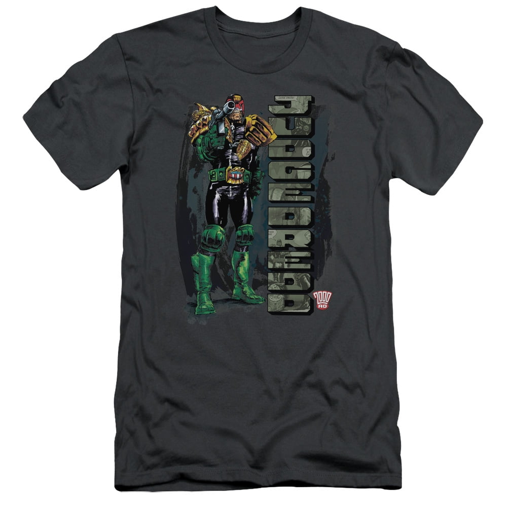 Judge Dredd Blam S/S Adult 30/1 T-Shirt Charcoal - Walmart Business ...