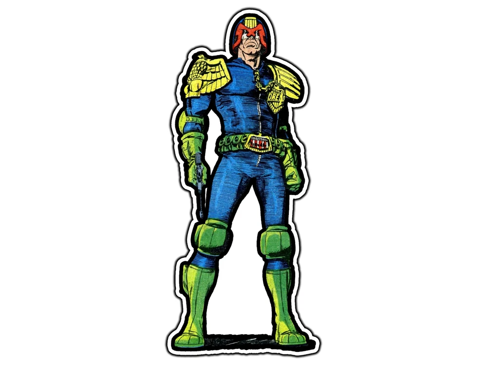 Judge Dredd Cartoon Style #2 Sticker Cartoon Sticker, Phone Decal Water ...