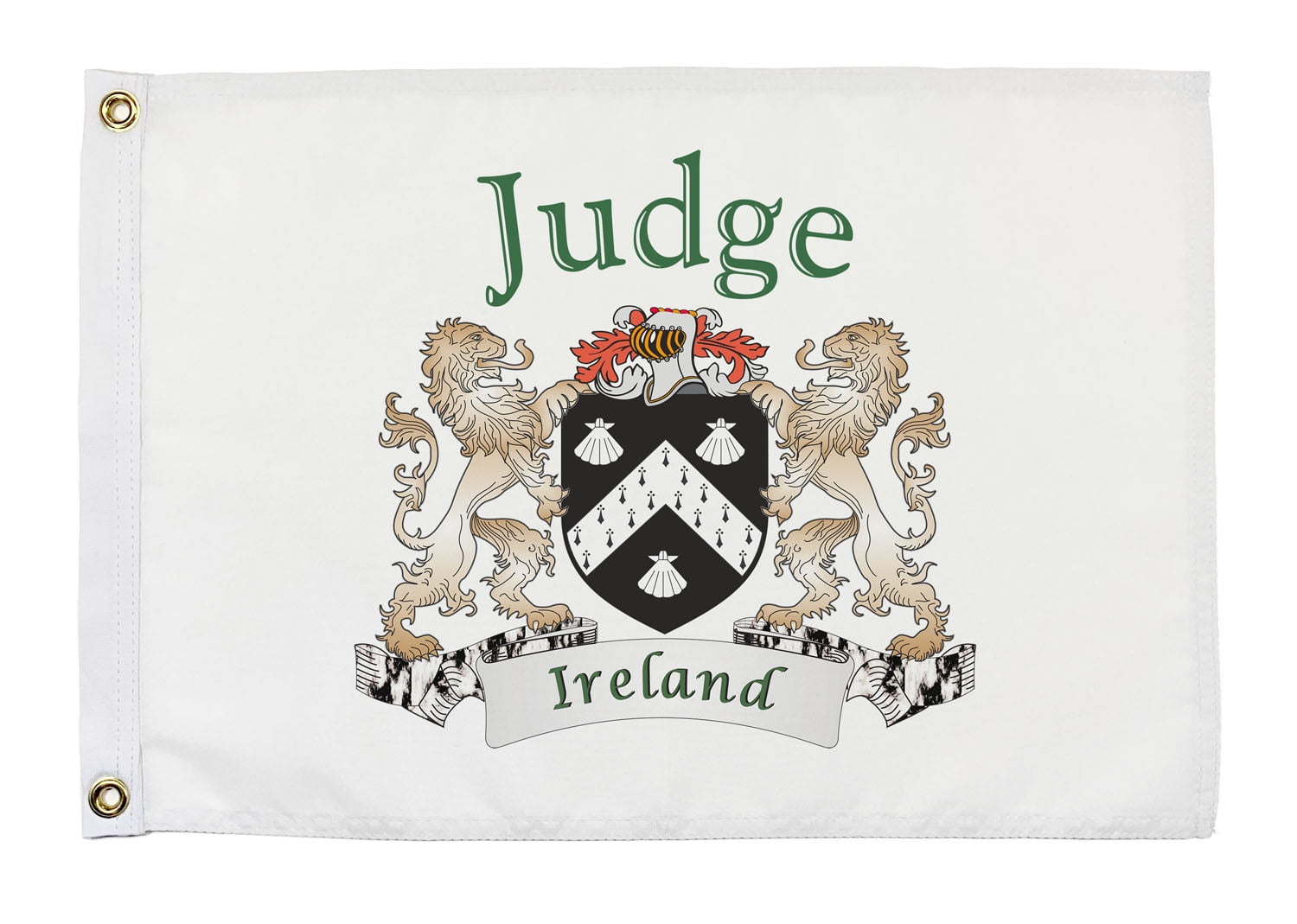 Judge Irish Coat of Arms Small White Flag - 16"x10.5" inches - Walmart.com