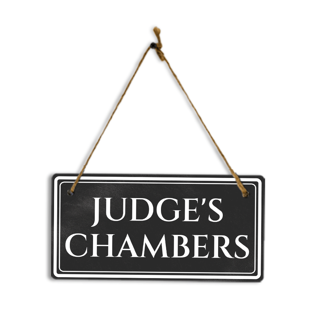 Judge's Chambers 5" x 10" Hanging Wall or Door Sign | Legal and Court ...