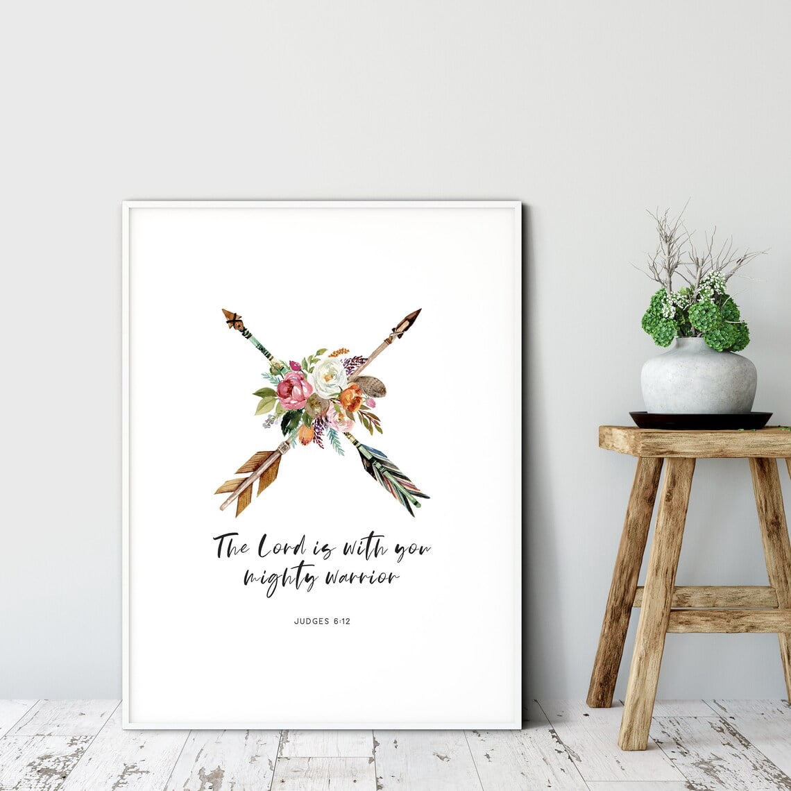 Judges 6:12 Mighty Warrior Christian Wall Art Poster, Unframed Size ...