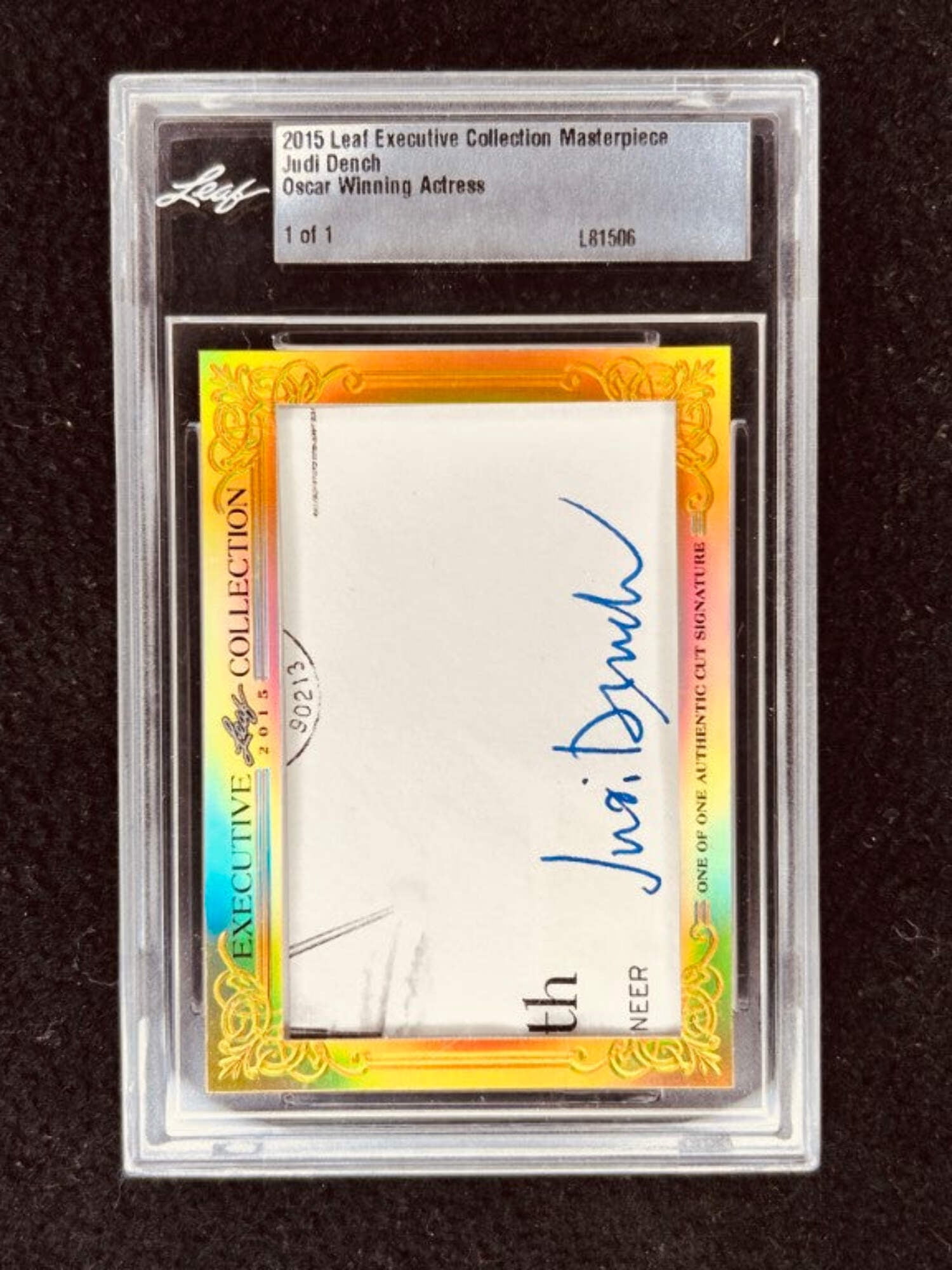 Judi Dench 2015 Leaf Masterpiece Cut Signature certified autograph card ...