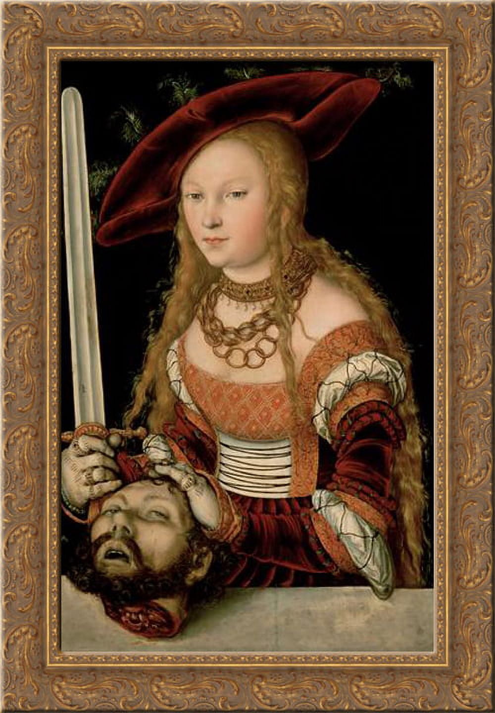 Judith with the head of Holofernes 24x18 Gold Ornate Wood Framed Canvas ...