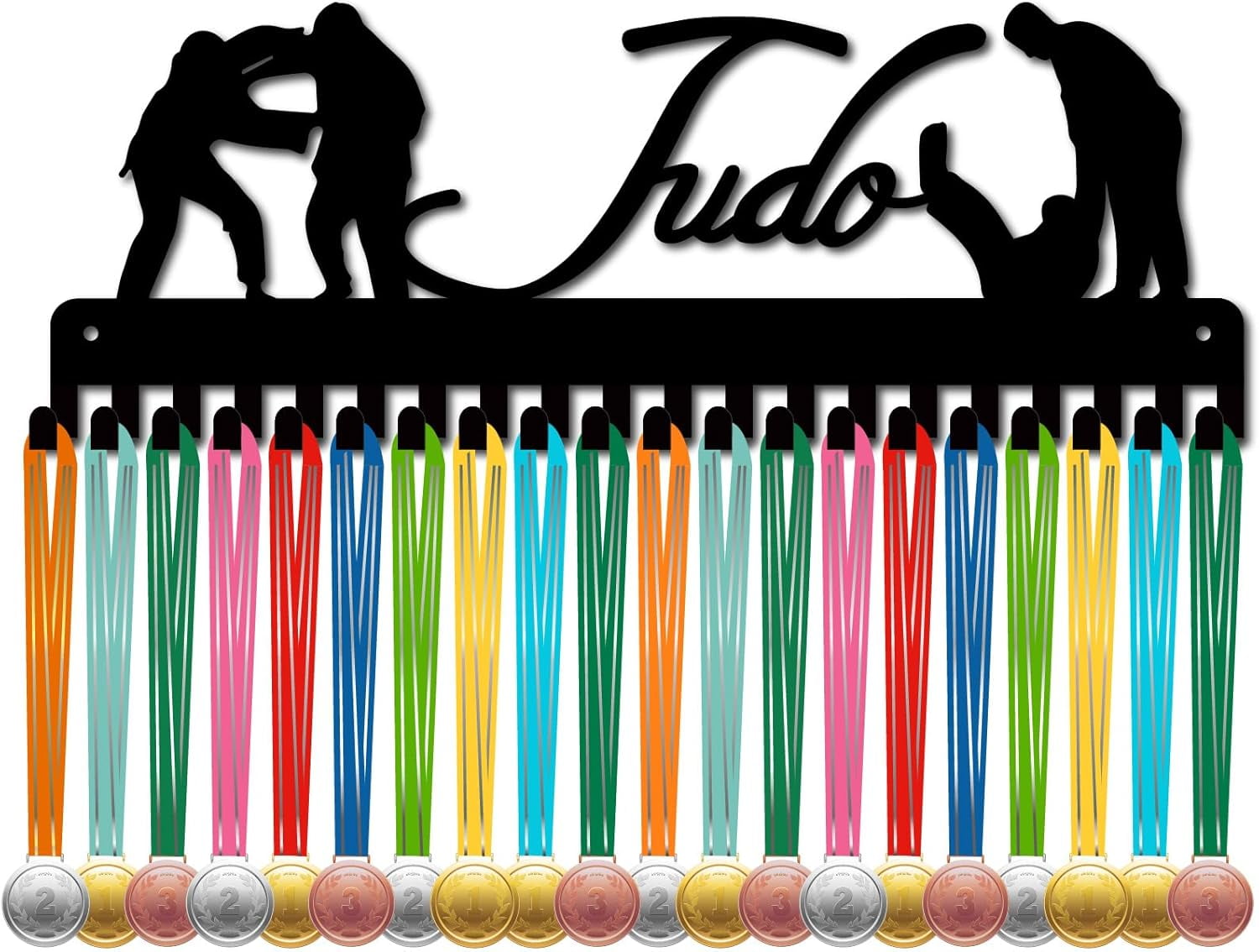 Judo Medal Holder Display Medal Hangers Sports Frame Wall Mount Rack ...