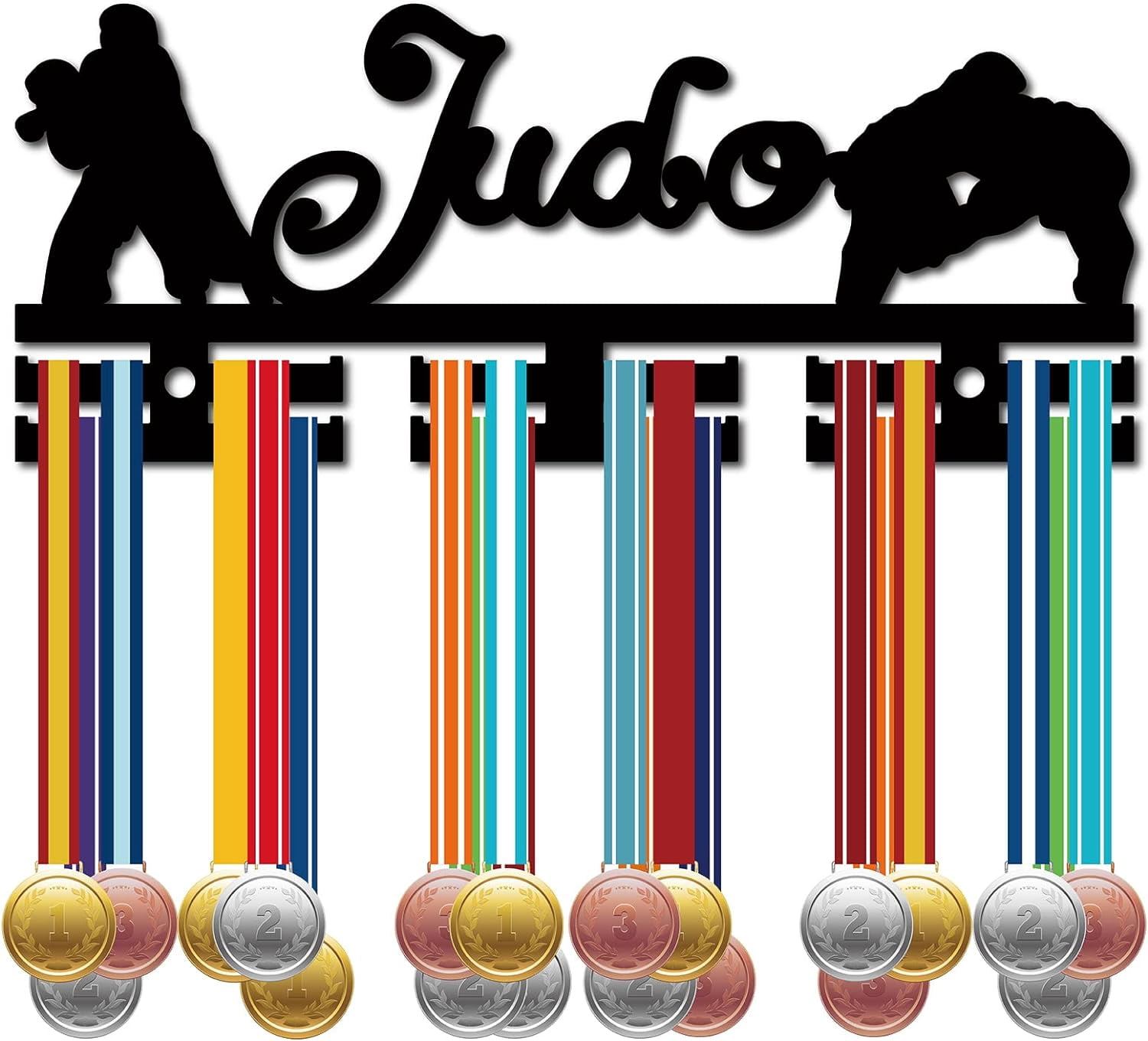 Judo Medal Holder Sport Medal Hanger Acrylic Display Wall Rack Mounted ...