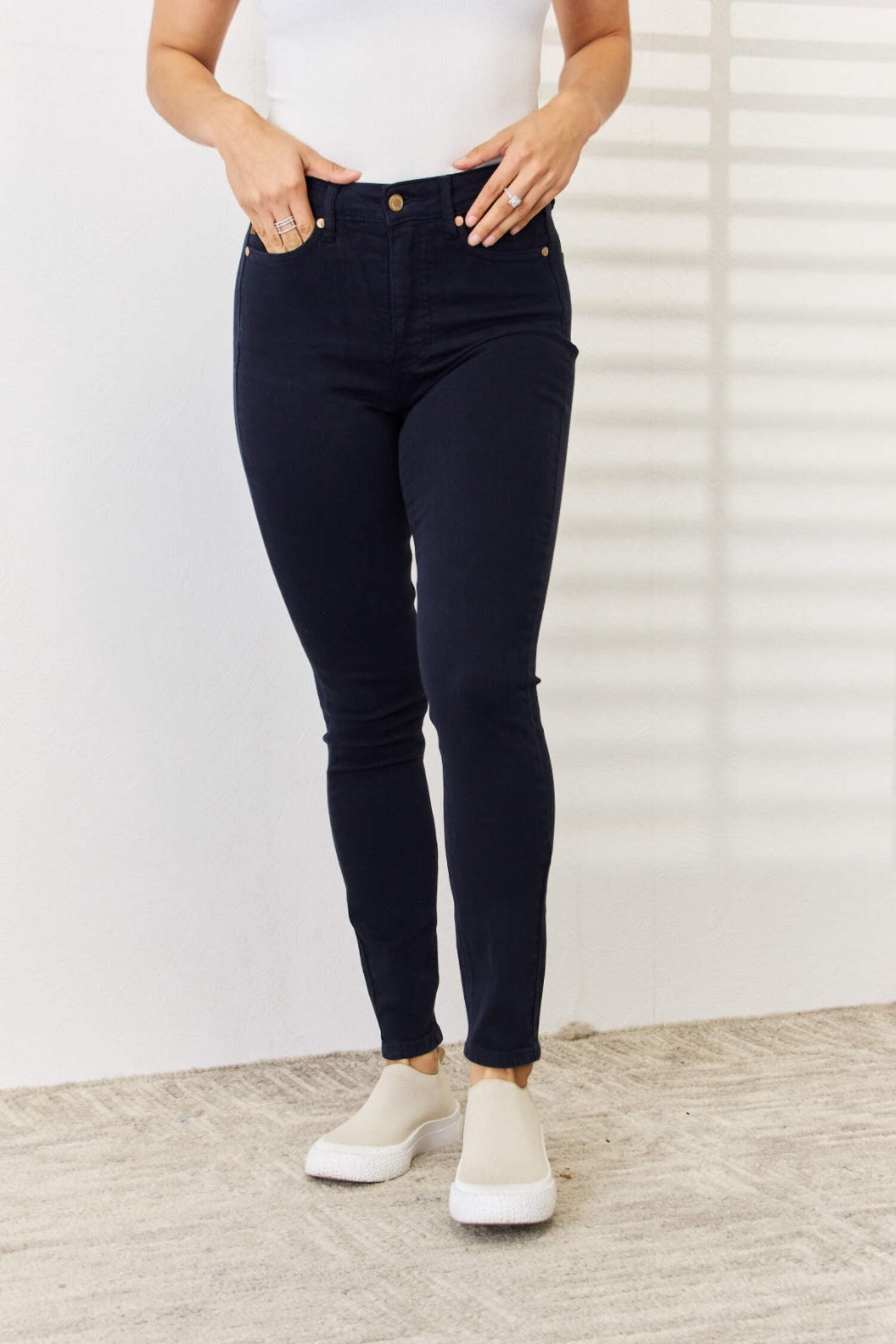 Judy Blue Full Size Garment Dyed Tummy Control Skinny Jeans - Walmart.com