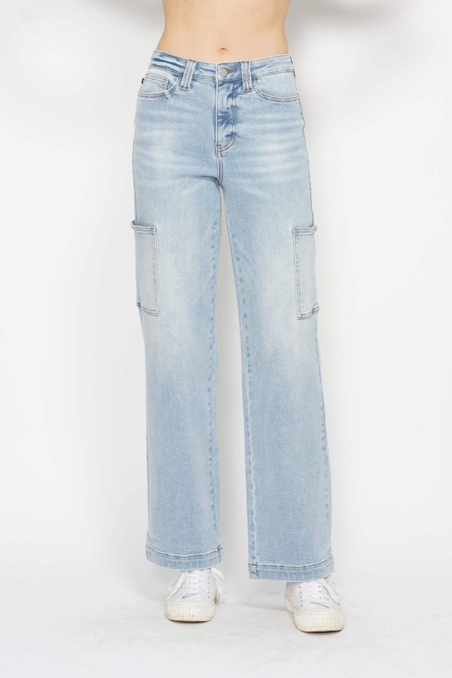 Judy Blue Full Size High Waist Straight Cargo Jeans - Walmart.com