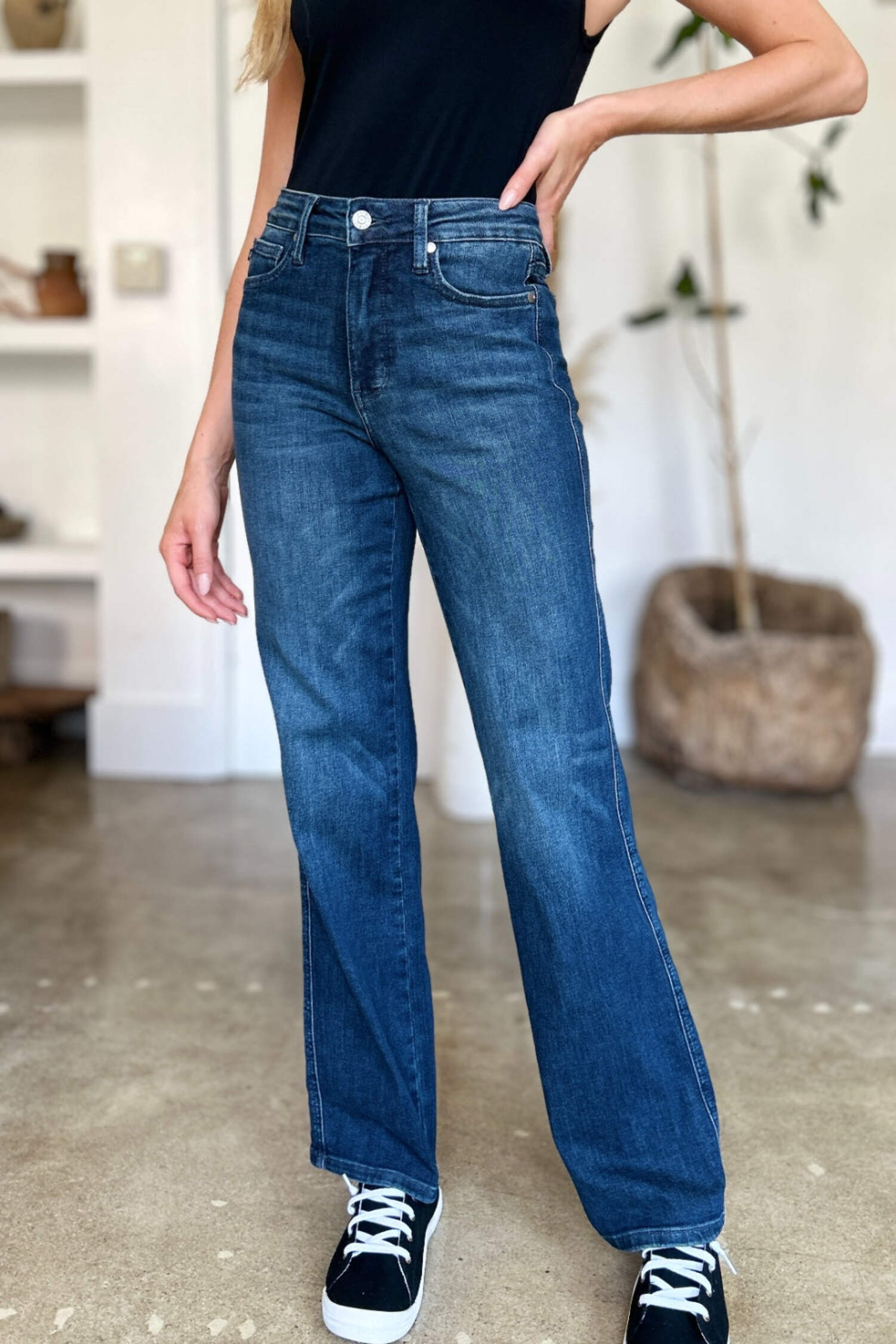 Judy Blue Full Size Tummy Control Straight Jeans - Walmart.com