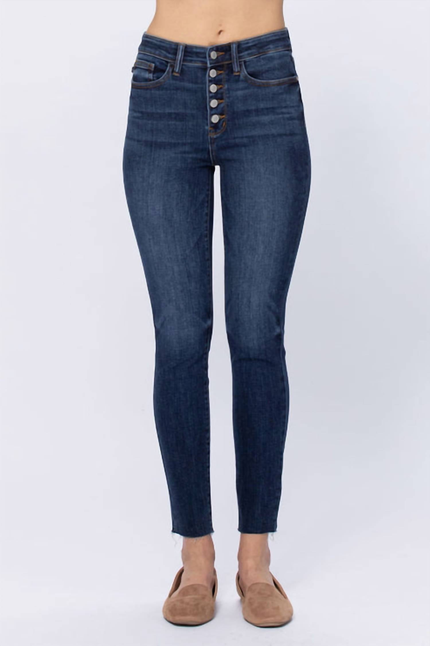 Judy Blue High Rise Button Fly Jeans - Walmart.com