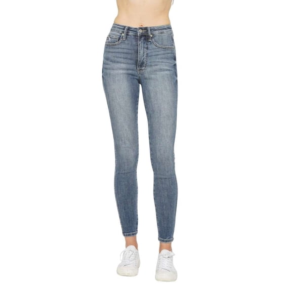 Judy Blue High Waist Tummy Control Contrast Wash Skinny Jeans for Women ...