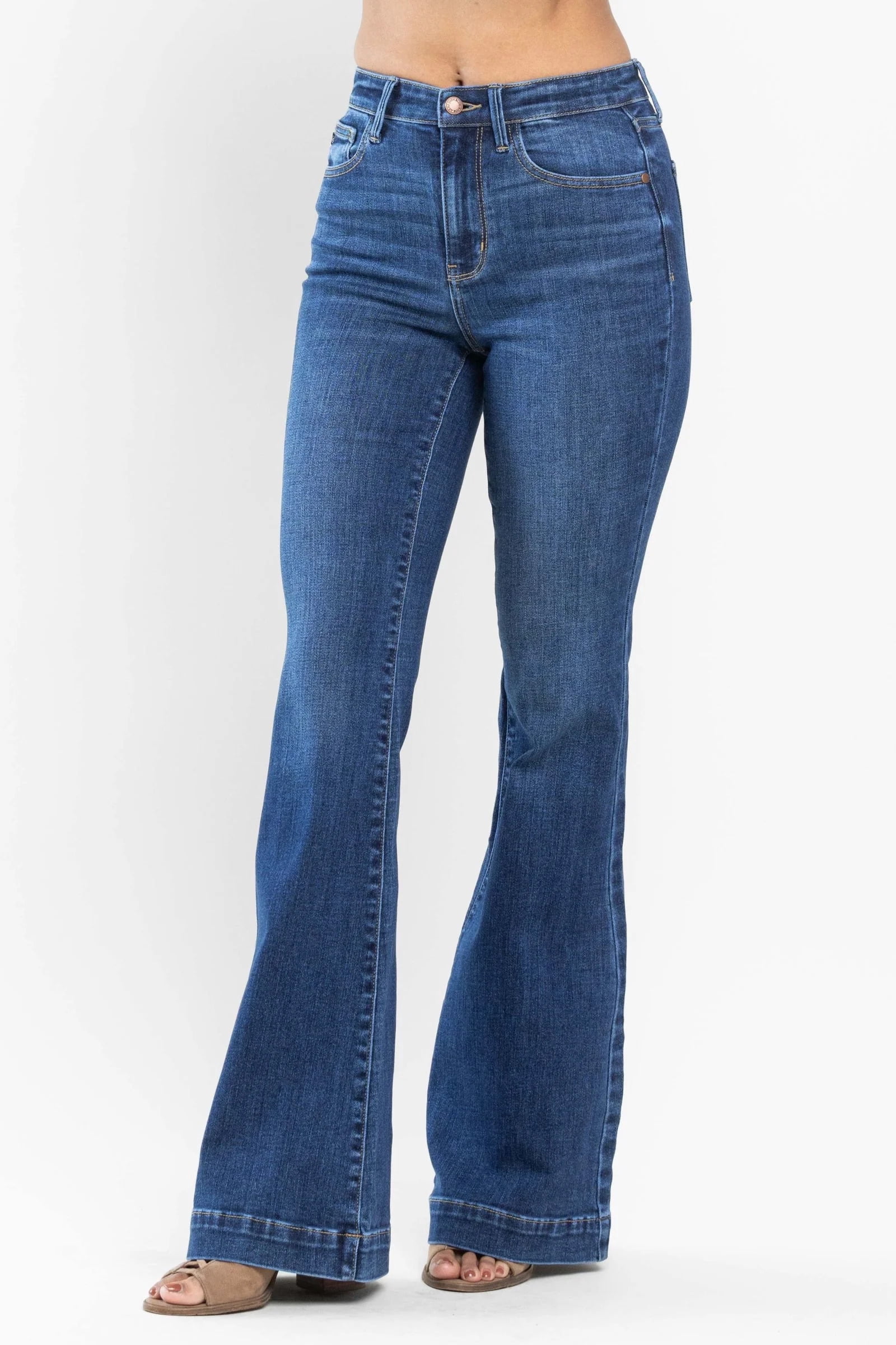 Judy Blue High Waist Wide Hem Flare Denim 82443 - Walmart.com