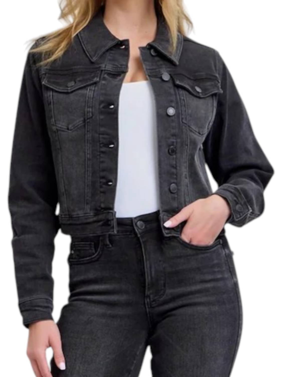 Judy Blue Mid Length Denim Jacket - Walmart.com
