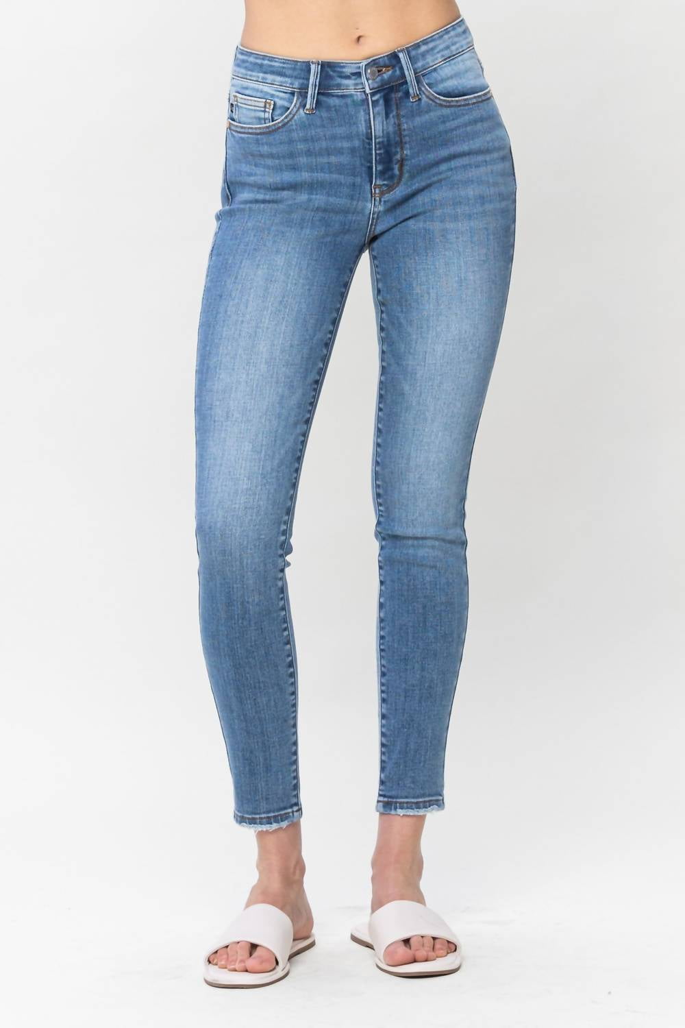 Judy Blue Mid Rise Vintage Skinny Jeans - Walmart.com