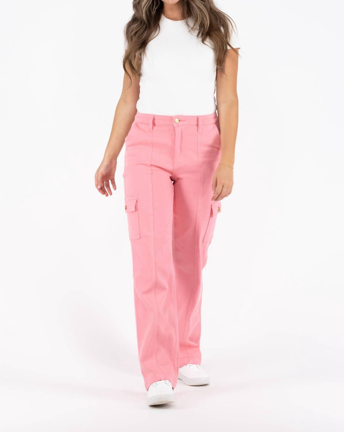 Judy Blue The Rowan High-Rise Garment Dyed Straight Leg Cargo Denim ...