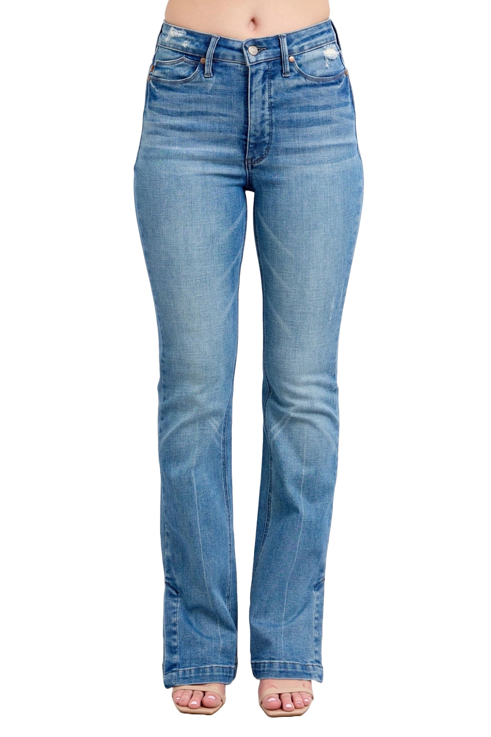 Judy Blue High Waist Tummy Control Vintage Wash Side Slit Slim Boot ...