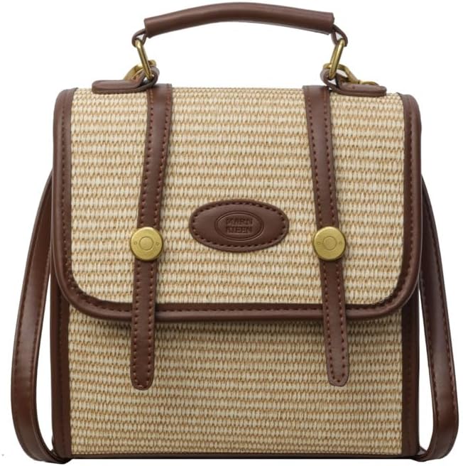 Judy Straw Backpack For Women Lightweight Durable Pink Floral Pattern ...