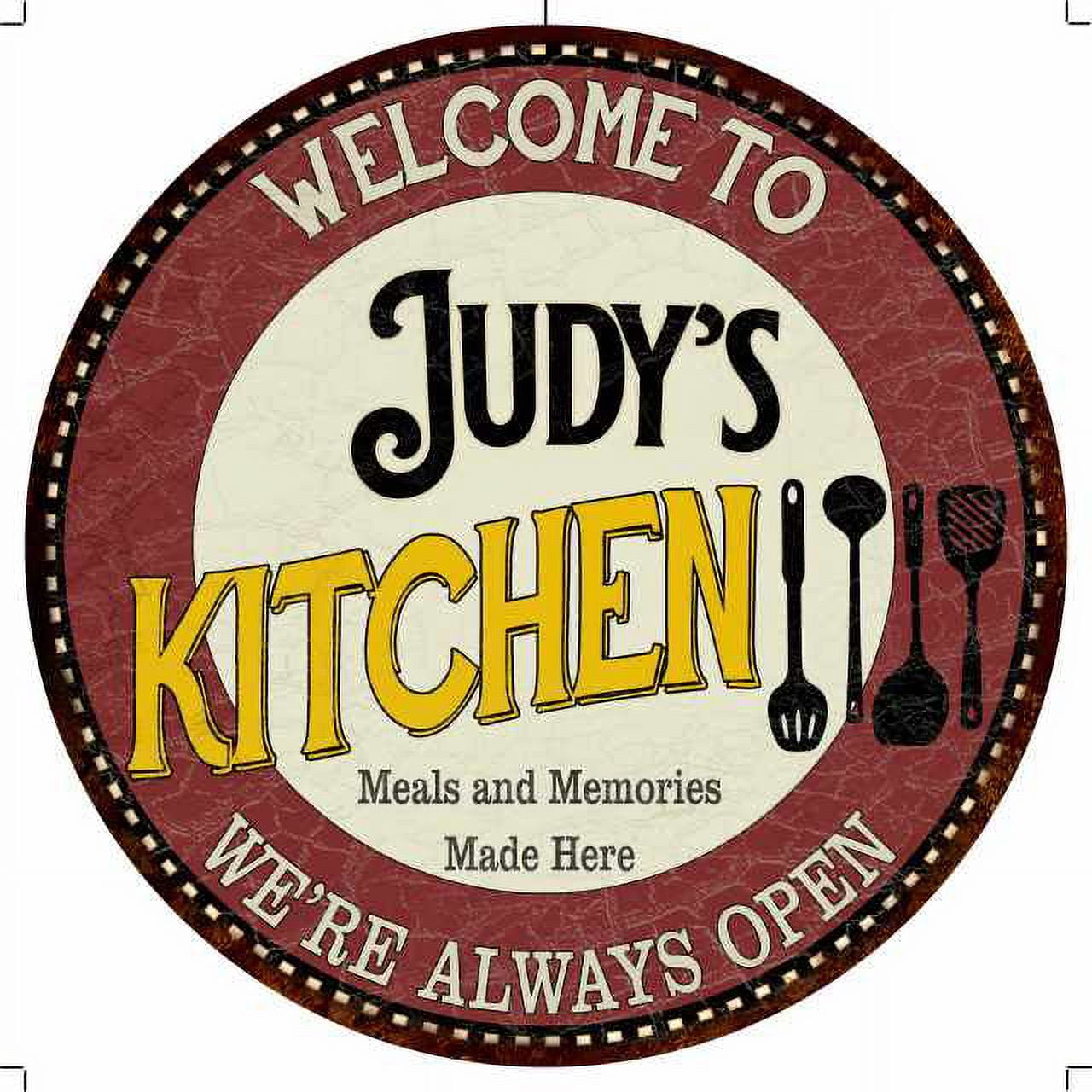 Judy's Kitchen 12" Round Metal Sign Bar Game Room Wall Déco 200120040071 - Walmart Business Supplies