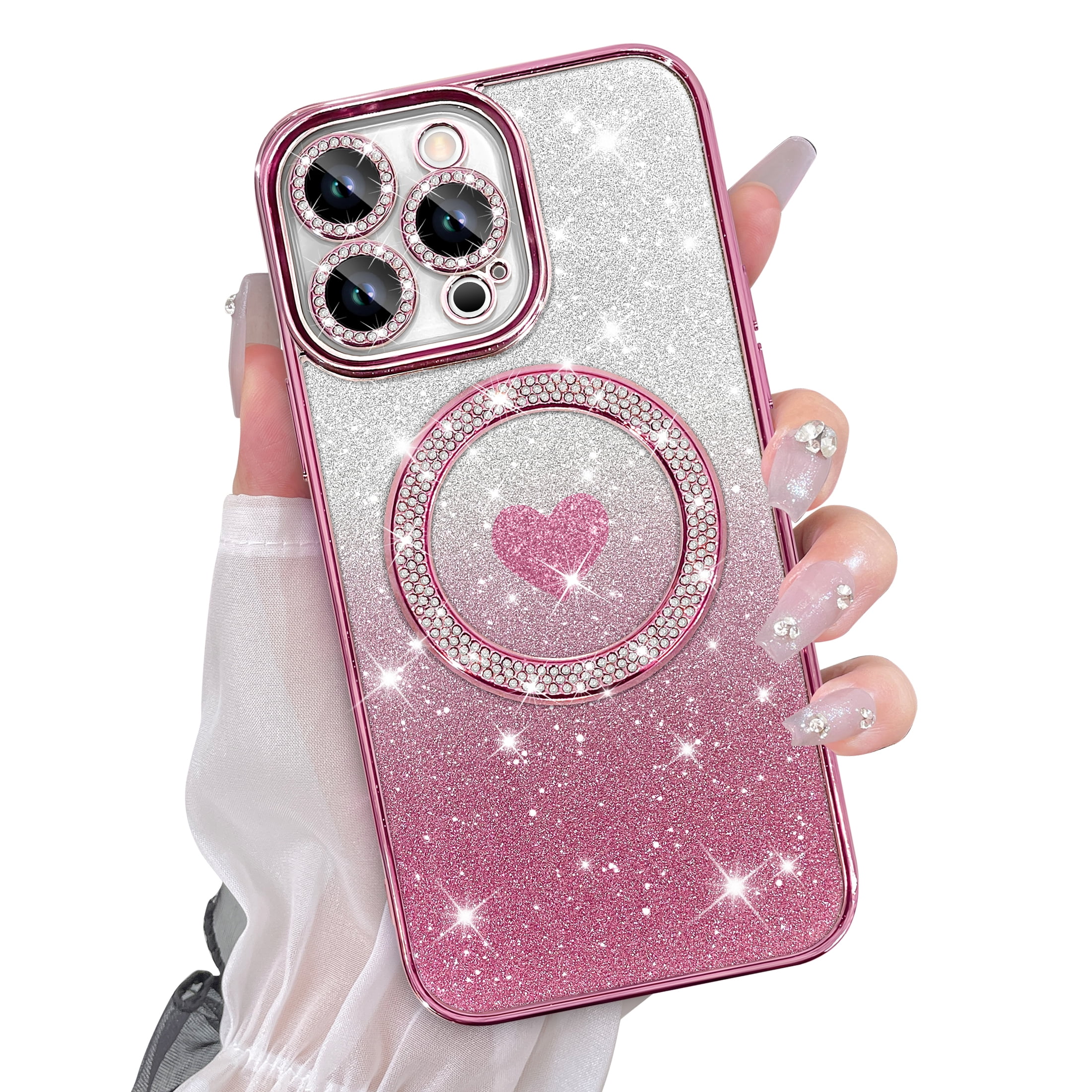 Jueaes for iPhone 14 Case Magnetic, Compatible with Magsafe Glitter ...