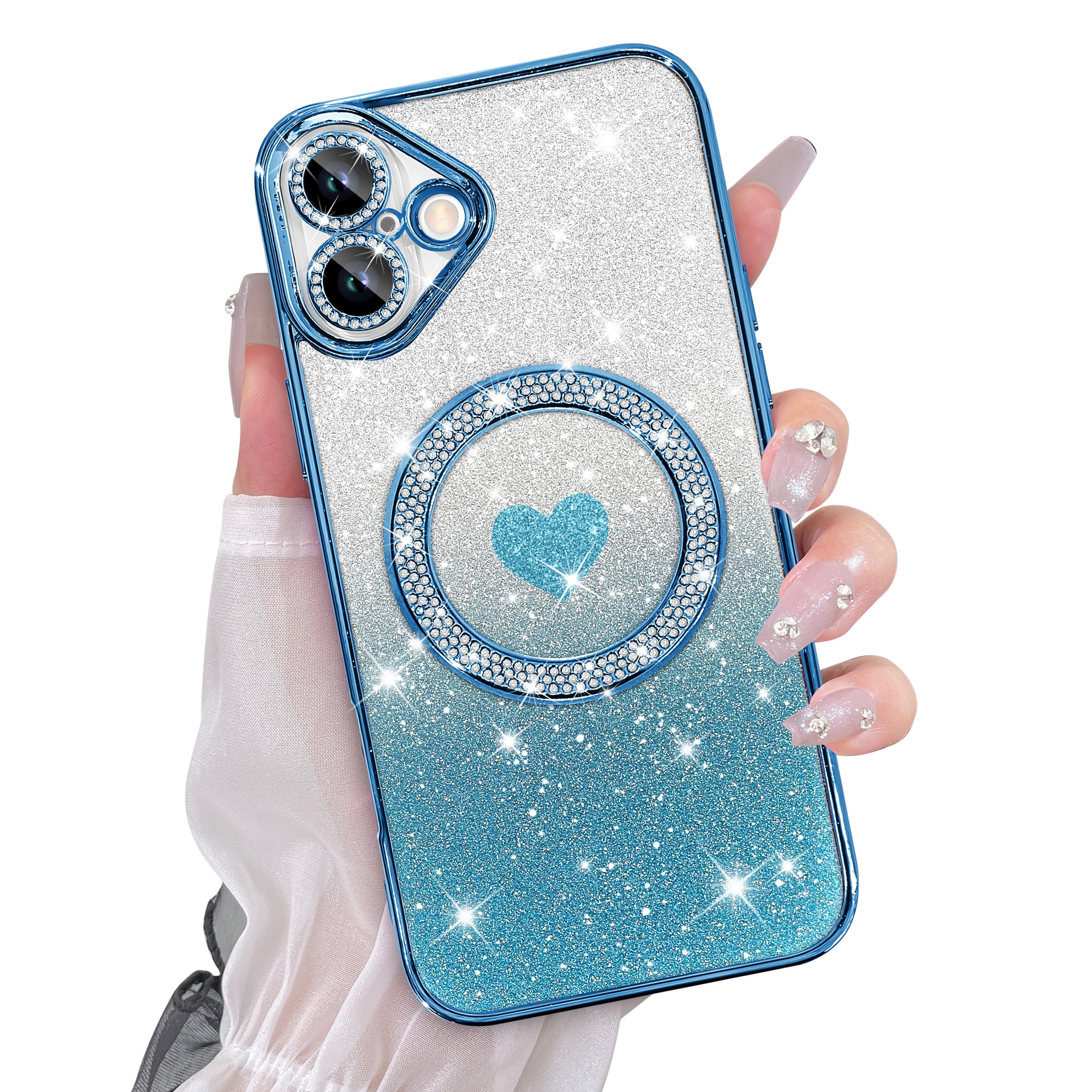 Jueaes for iPhone 14 Pro Case Magnetic, Compatible with Magsafe Glitter ...