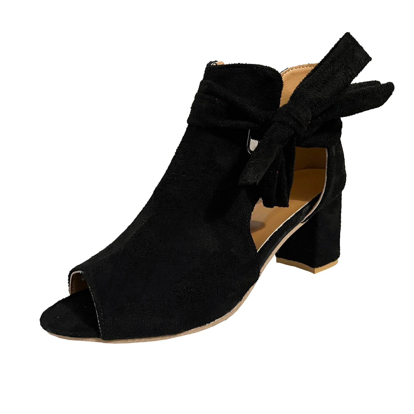 Juebong Ankle Boots for women Bowknot Shoes Fall Cutout Booties Low ...