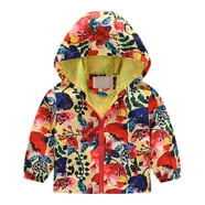 Juebong Toddler Kids Baby Girls Fashion Cute Cartoon Butterfly Pattern Windproof Rain Jacket ...