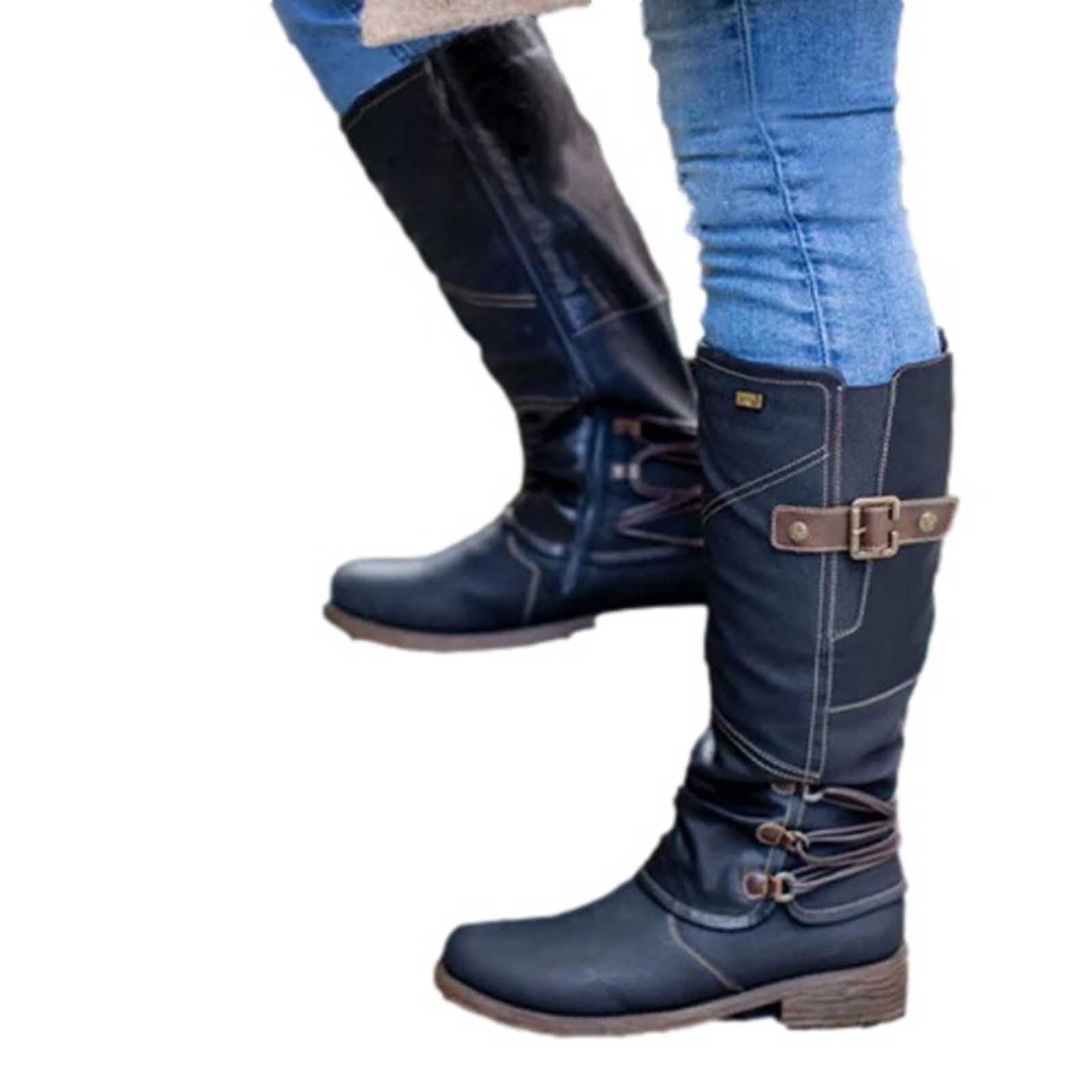 Juebong Fashion Plus Size Classic Boots Women Autumn Long Tube Zipper ...