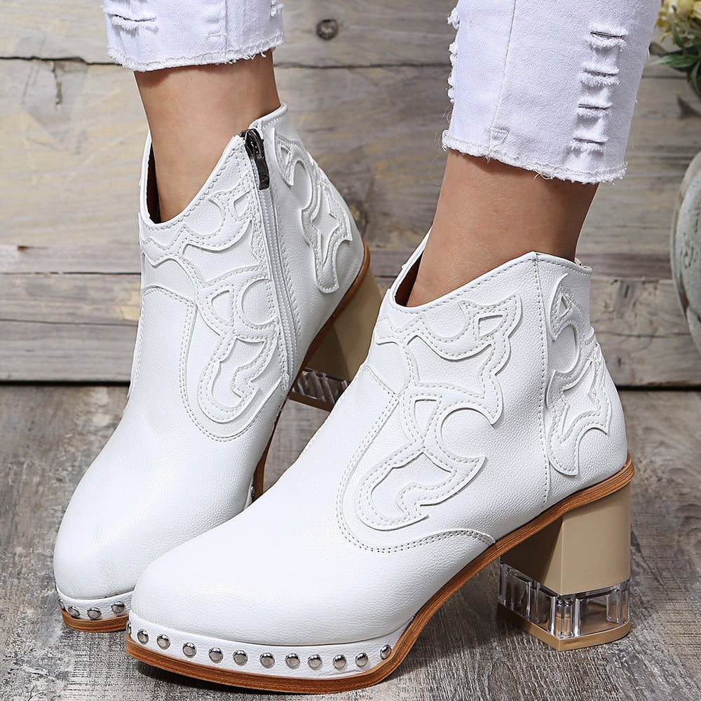 Juebong Halloween Decorations Embroidered Thick Heel Elastic Women's ...