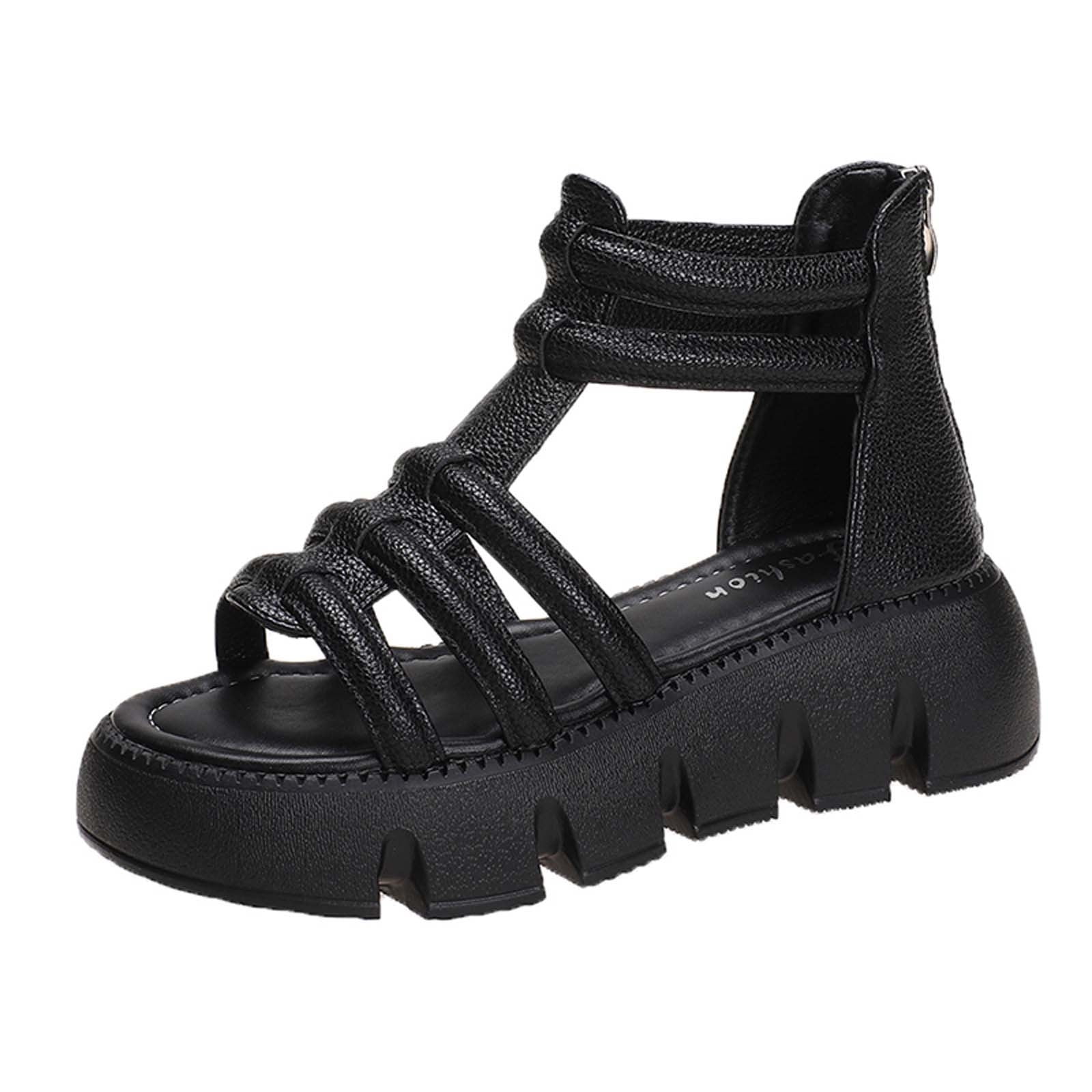 Juebong Platform Roman Sandals for Women, Comfortable Open Toe Wedge ...