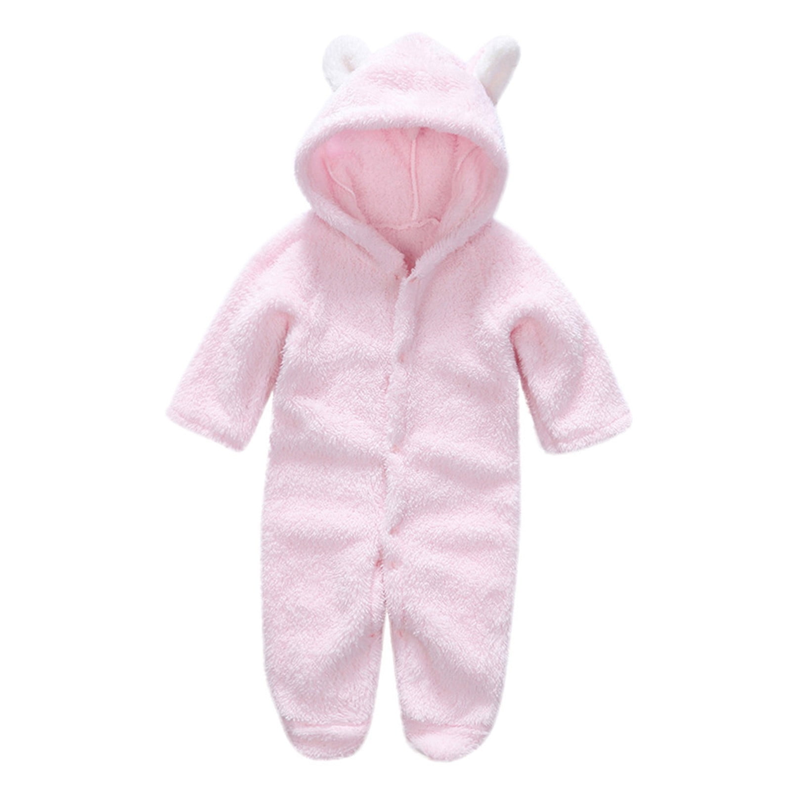 Juebong Rompers 2023 Newborn Baby Fluffy Onesie Infant Bear Suit Hooded ...