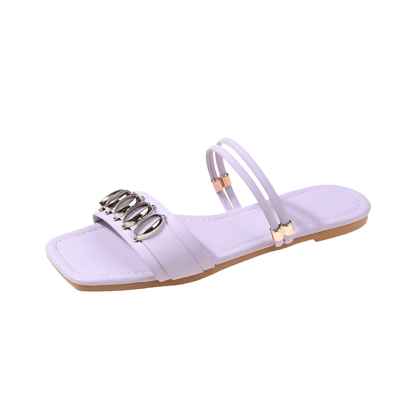 Juebong Sandals Women's Flat Sandals - Slide Sandals for Women Dressy ...