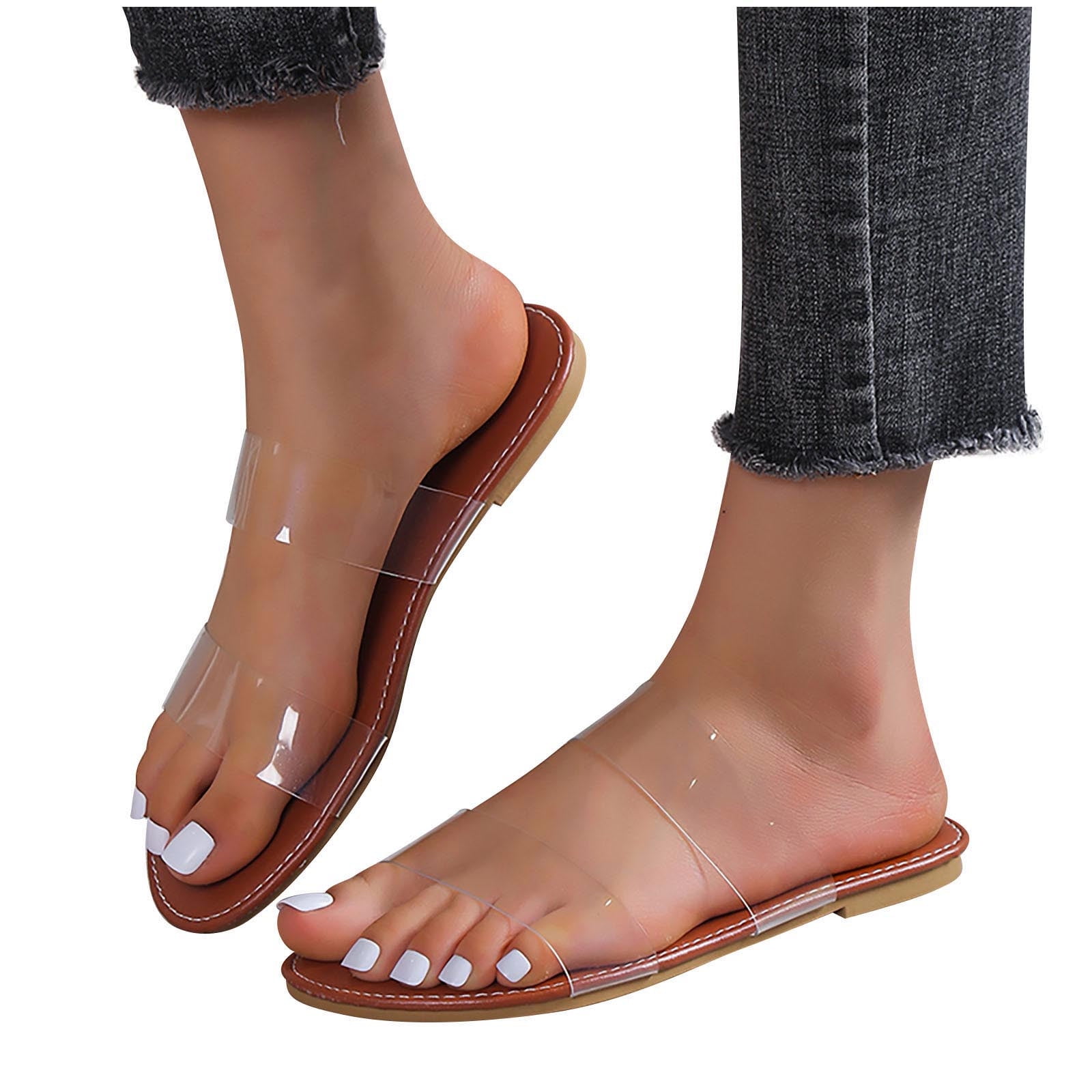 Juebong Sandals clearance Women's Slide Sandals Open Toe Two Strap Slip ...
