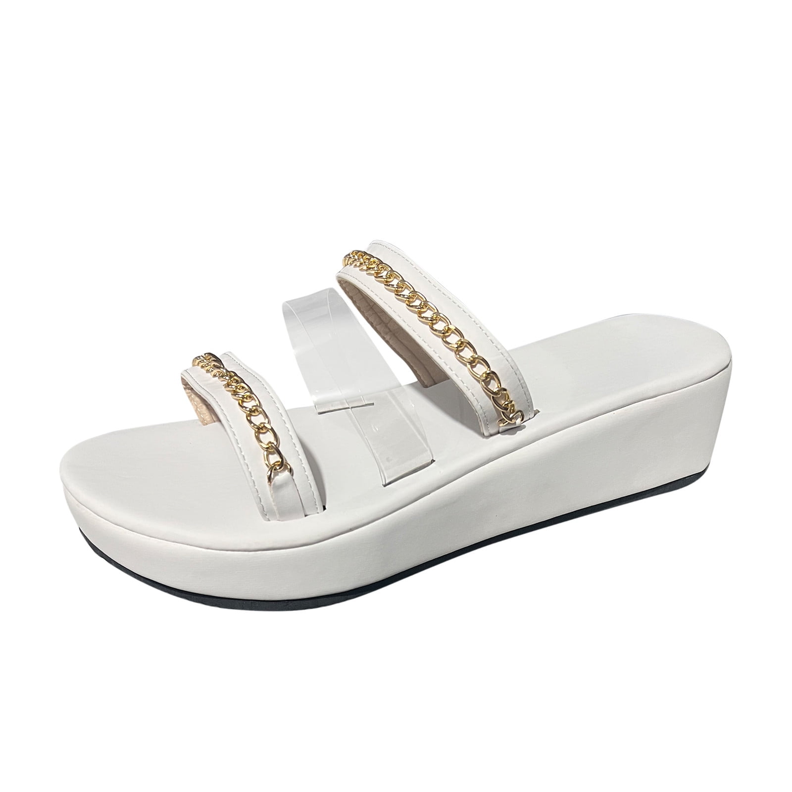 Juebong Wedge Sandals for Women Dressy, Slip on Platform Slides Sandals ...