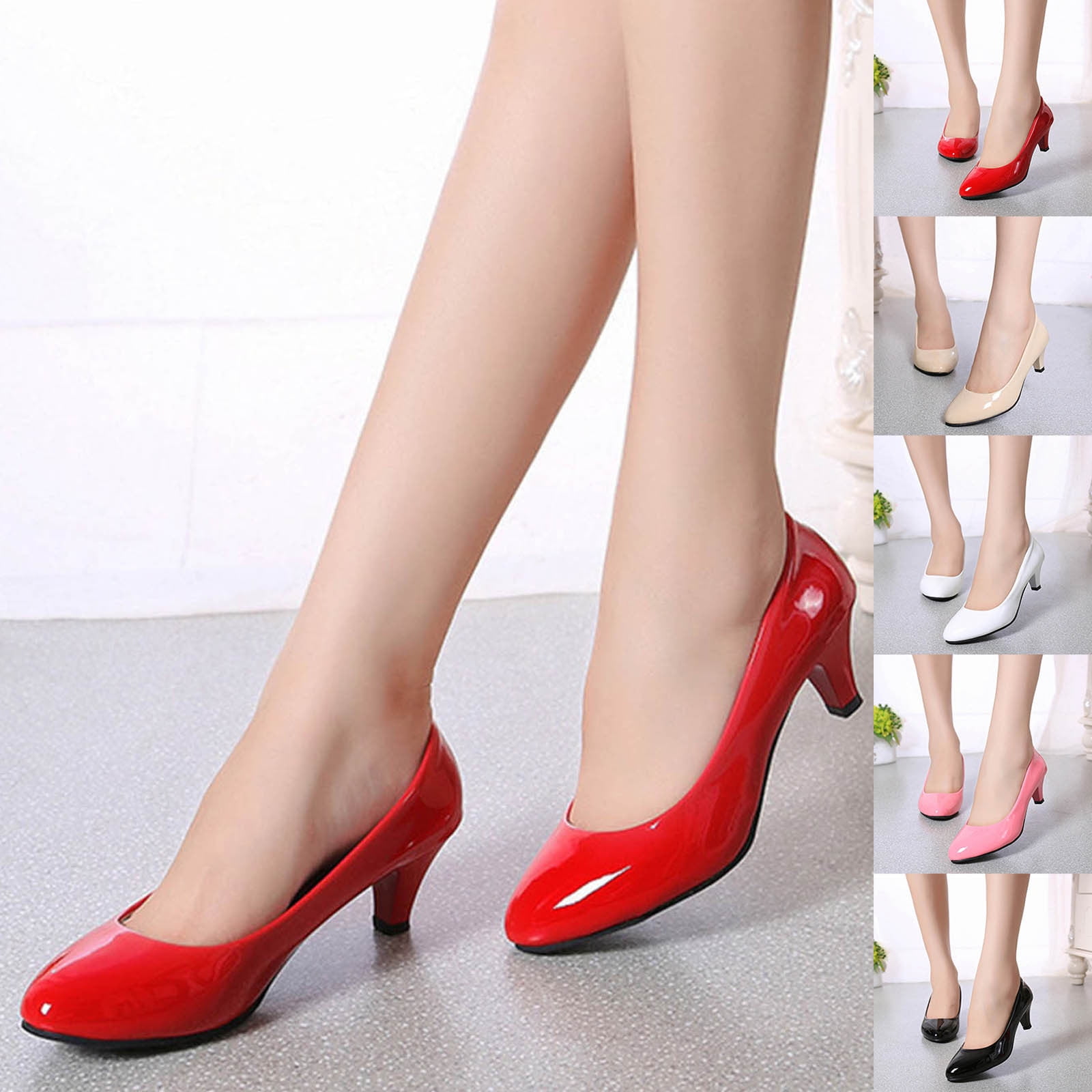 Juebong Women's 2 Inch Pumps Pointy Toe Stiletto High Heels Work Party ...