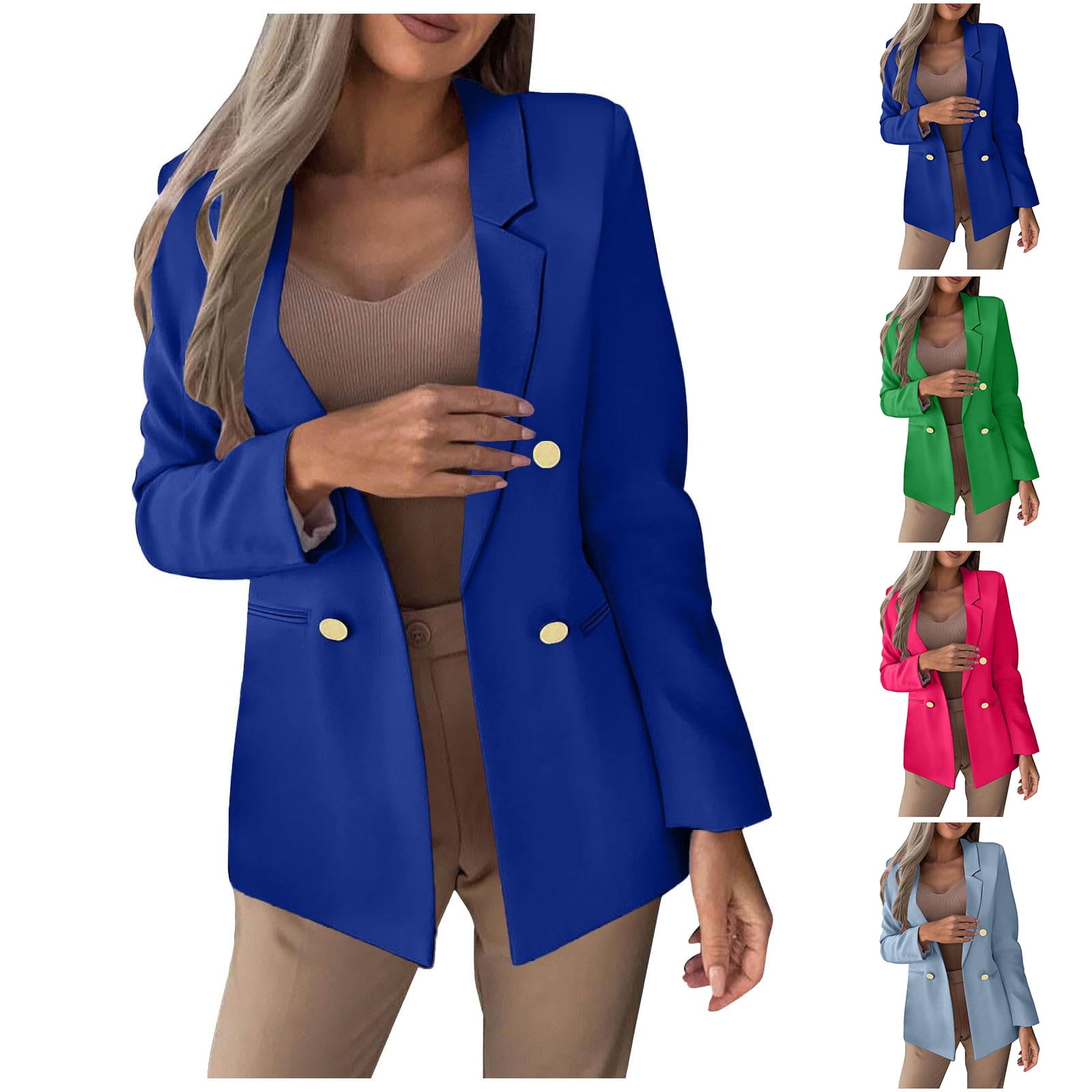 Juebong Women's Business Casual Blazers 2025 Fall Long Sleeve Button Down Suit Jackets Open ...