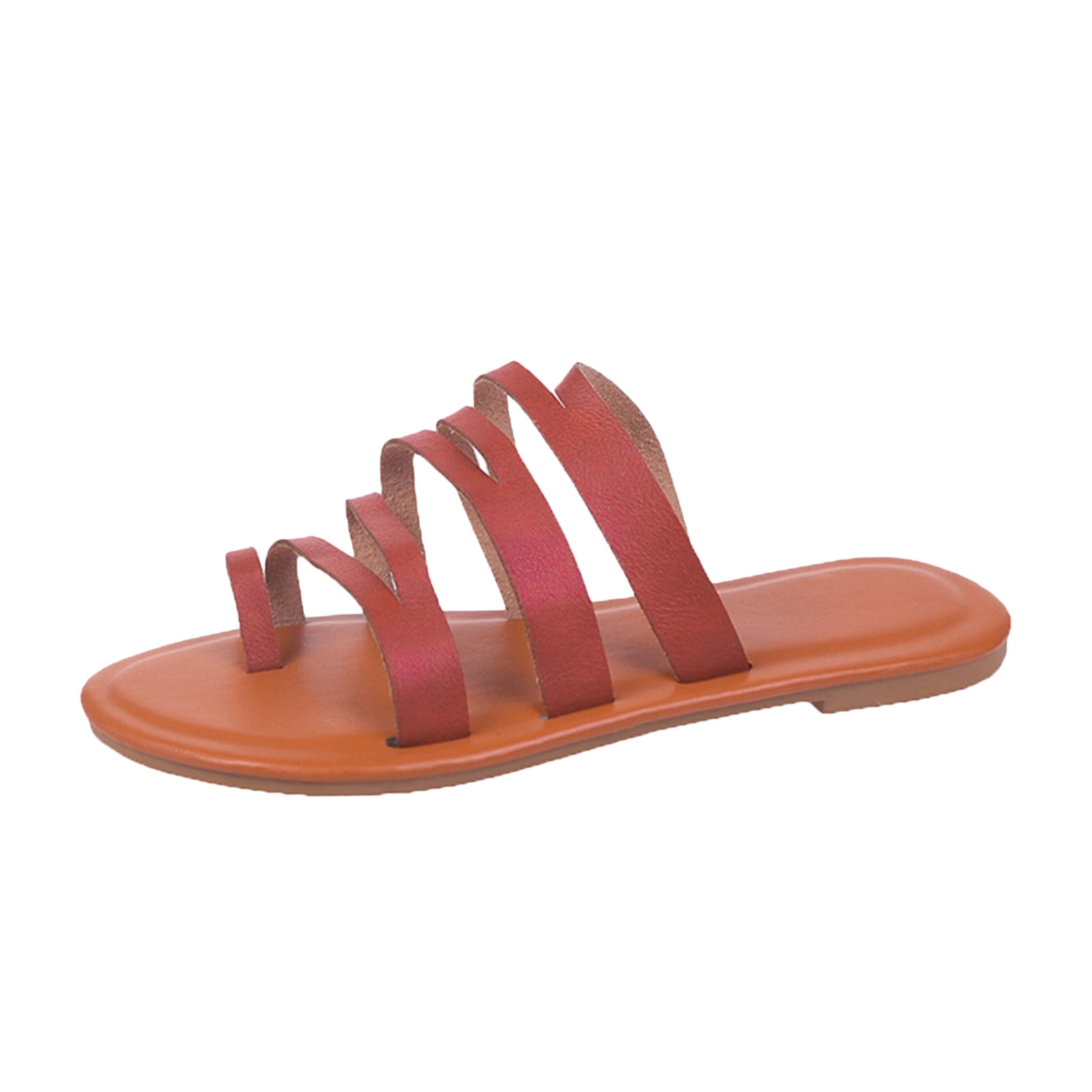 Juebong Women's Gladiator Flat Slides Sandals Fisherman Strappy Sandals ...