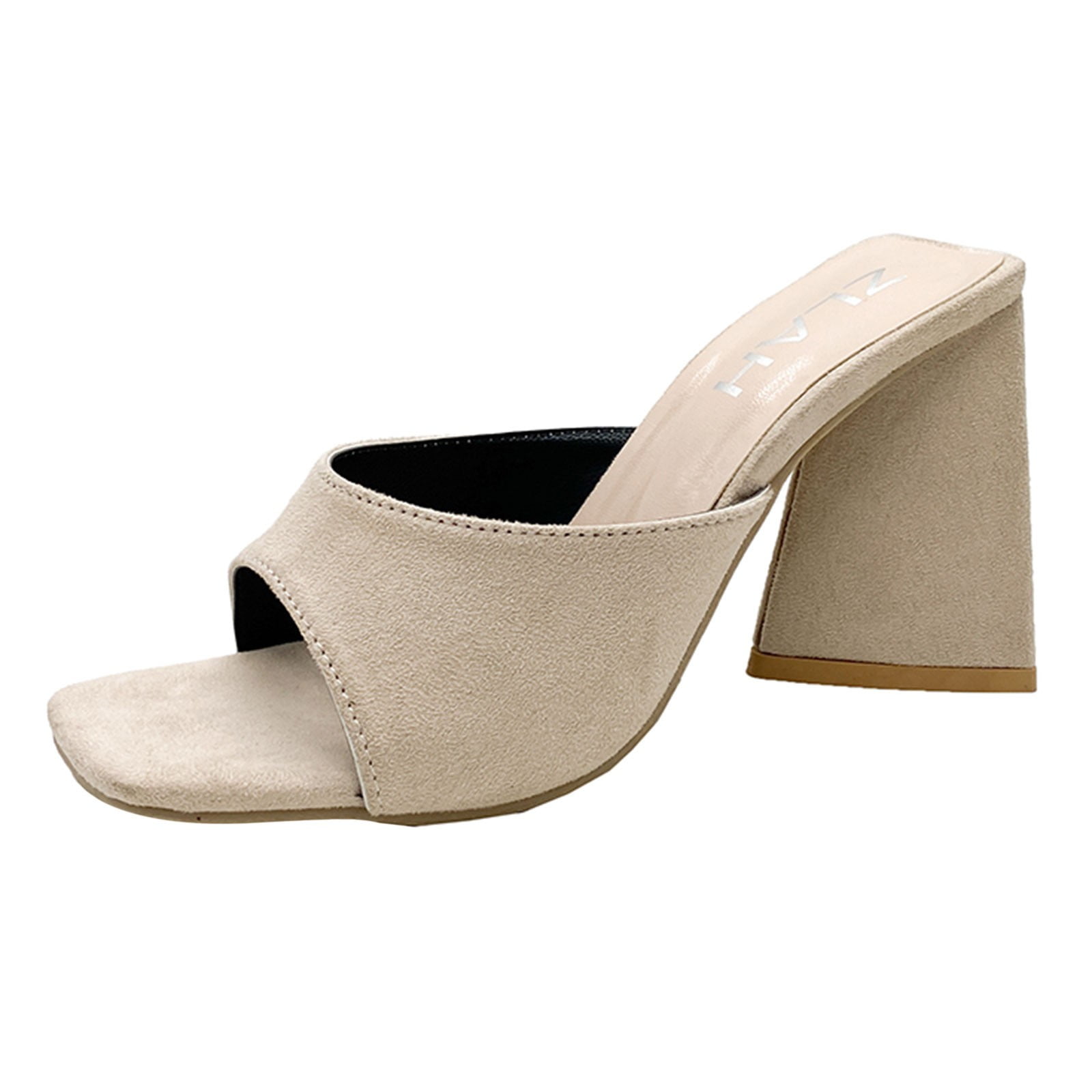 Juebong Women's Low Chunky Block Heels Slide Sandals Open Toe Mid ...