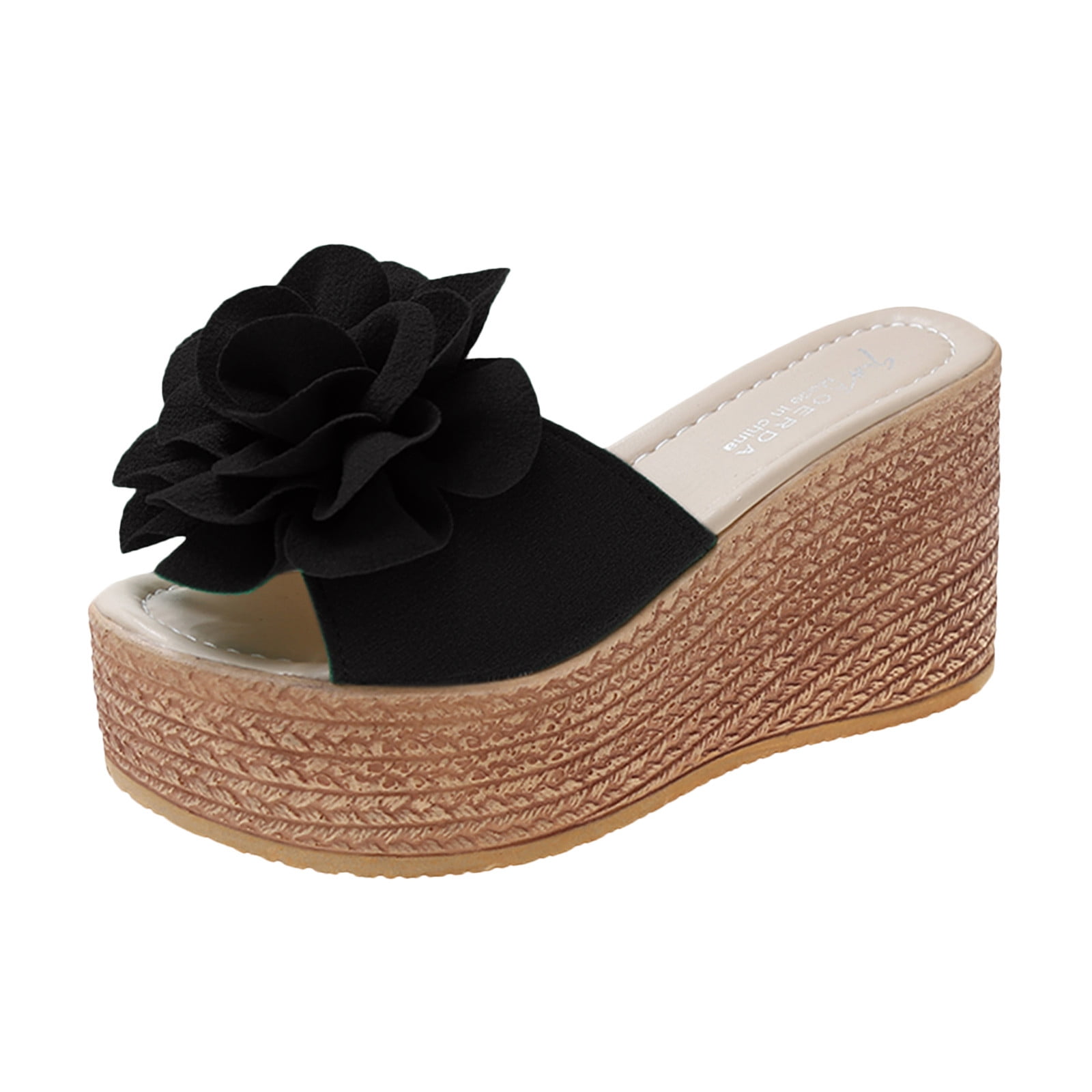 Juebong Women's Platform Espadrille Slide Sandals Bowknot Wedge Sandals ...