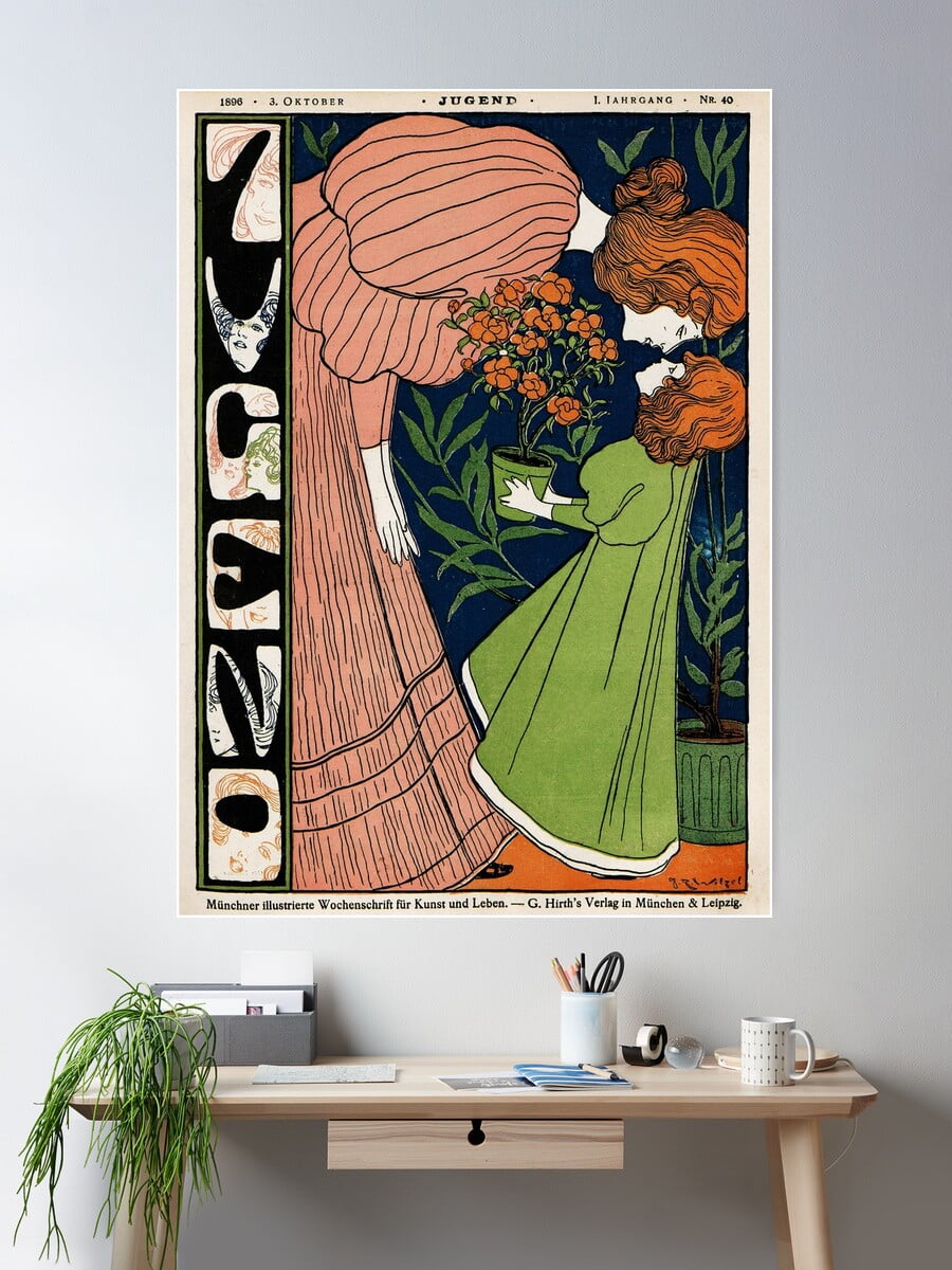 Jugend October 1896 Vintage German Illustrated Art Magazine Poster ...