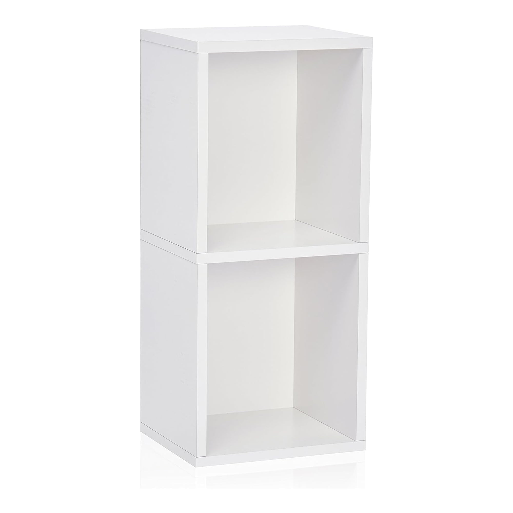 Juggernaut Storage 2 Cube Wood Storage Shelf Bookshelf Organizer, White ...