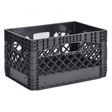 Juggernaut Storage 16QT Heavy-Duty Plastic Square Milk Crate Gray ...