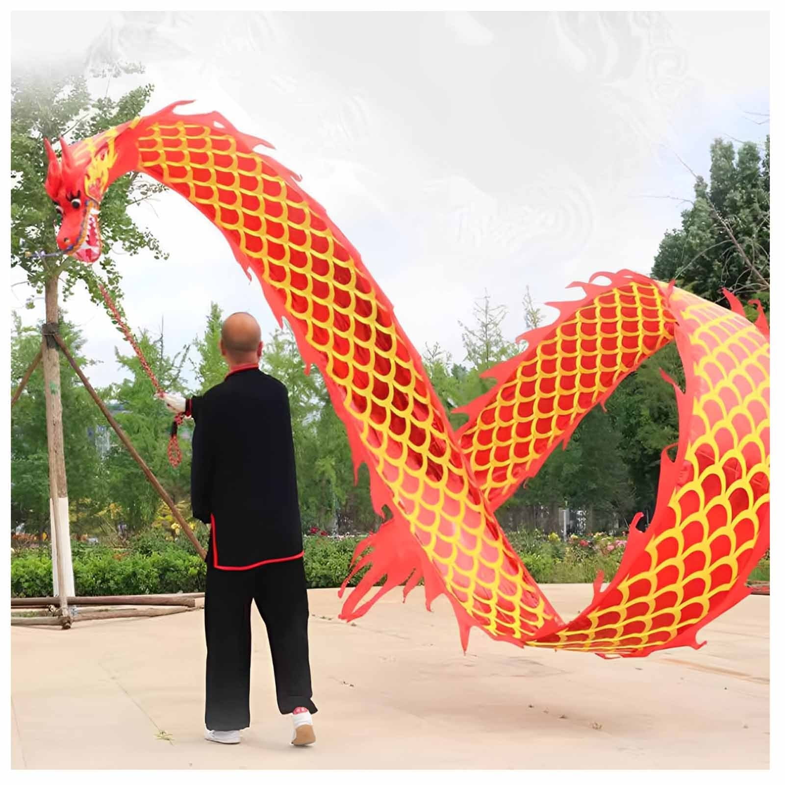 Juggling Cloths,Dragon Dance Ribbon with Head,Slinging Dragon Streamer ...