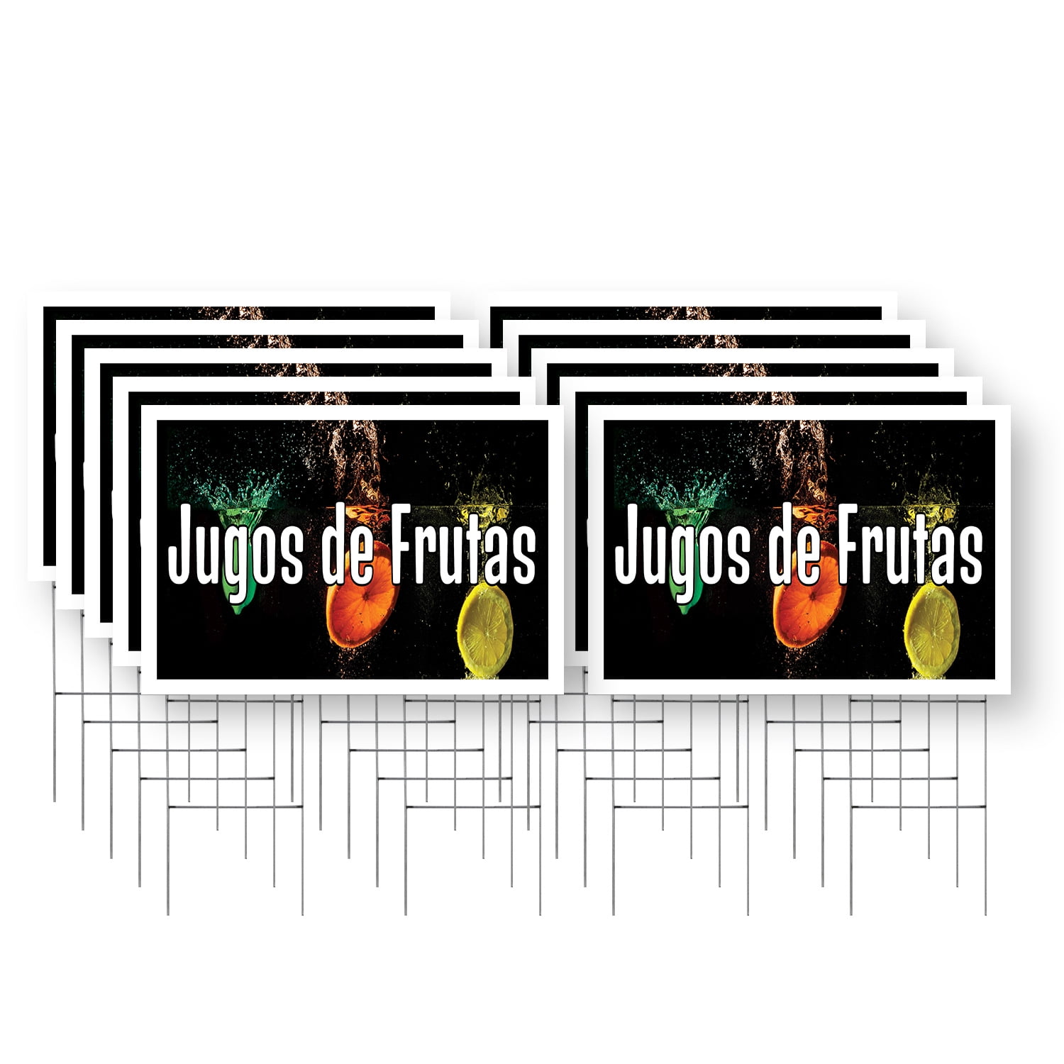 Jugos de Frutas Yard Sign 10 Pack of 24 Inch x 36 Inch Single Sided ...