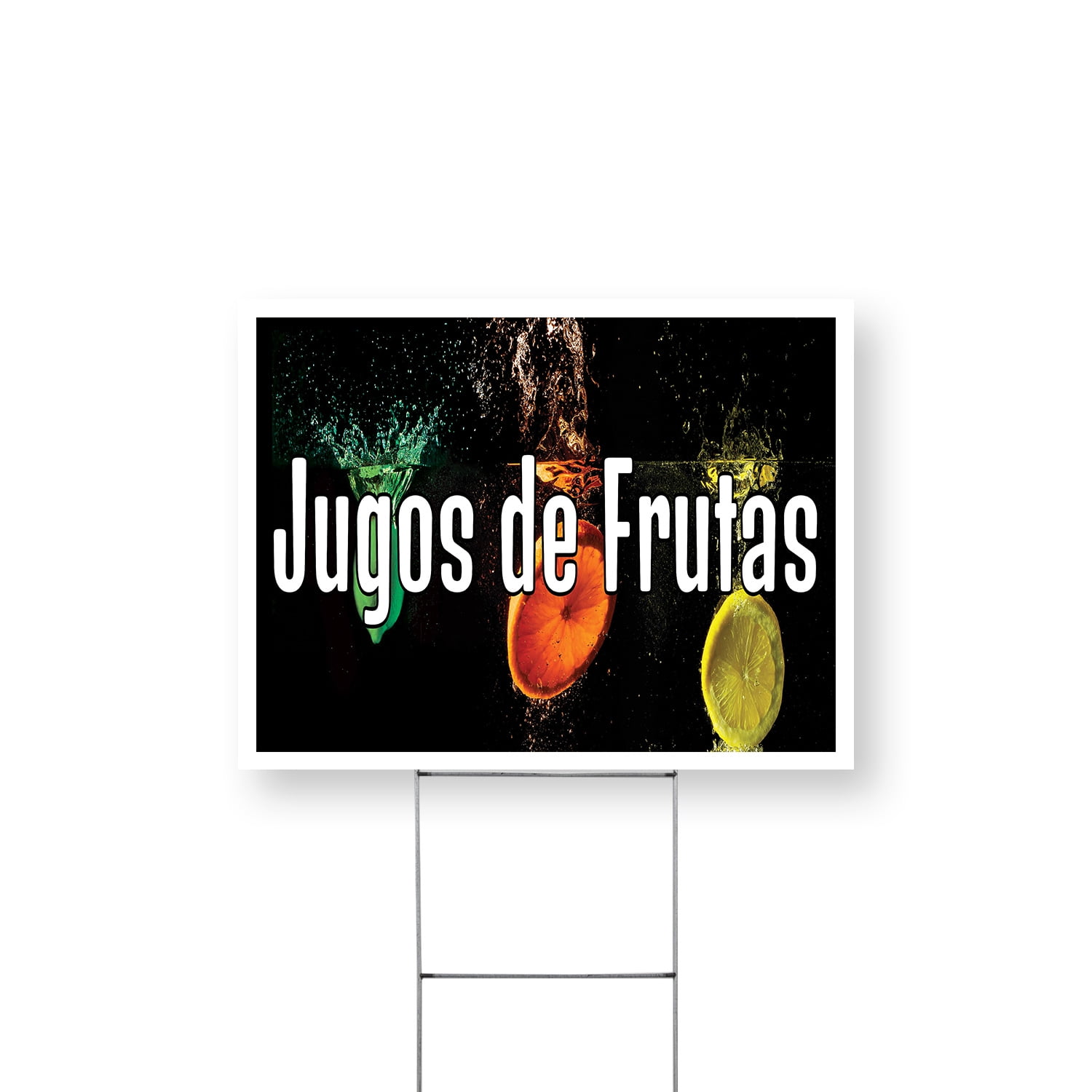 Jugos de Frutas Yard Sign 12 Inch x 16 Inch Single Sided Weatherproof ...