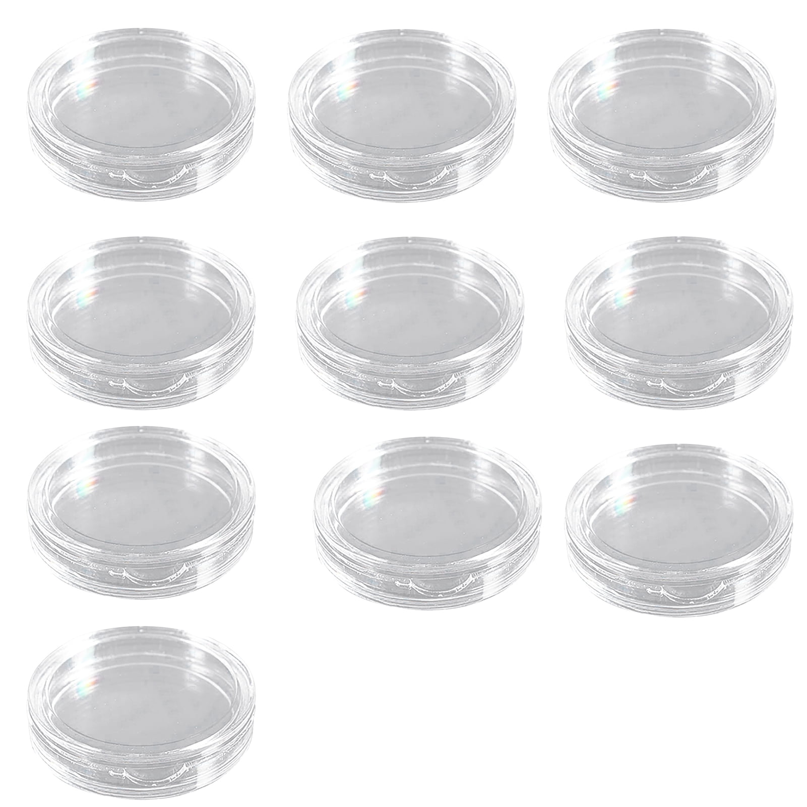 Juhai 10Pcs Clear Transparent Plastic Round Coin Capsule Collecting ...